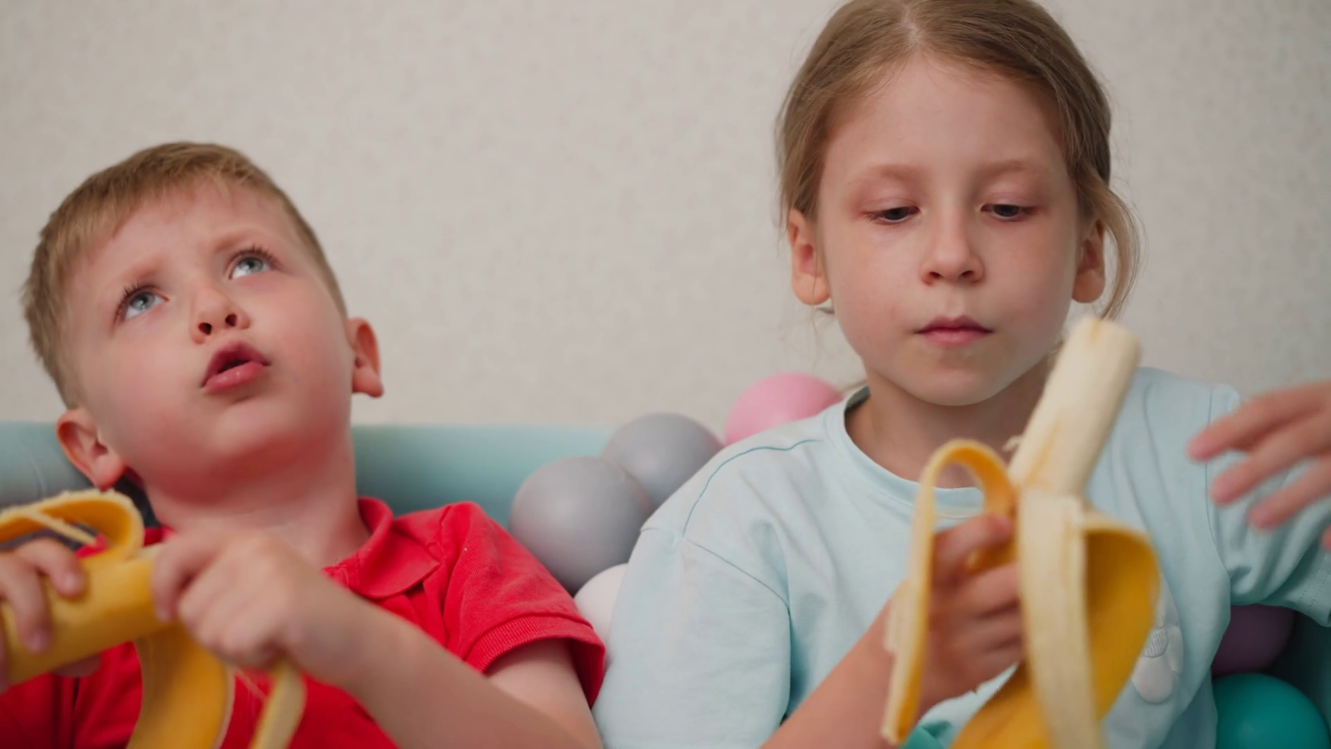 Brother Sister Sitting In Pastel Ball Pit Stock Footage SBV-352027128 ...