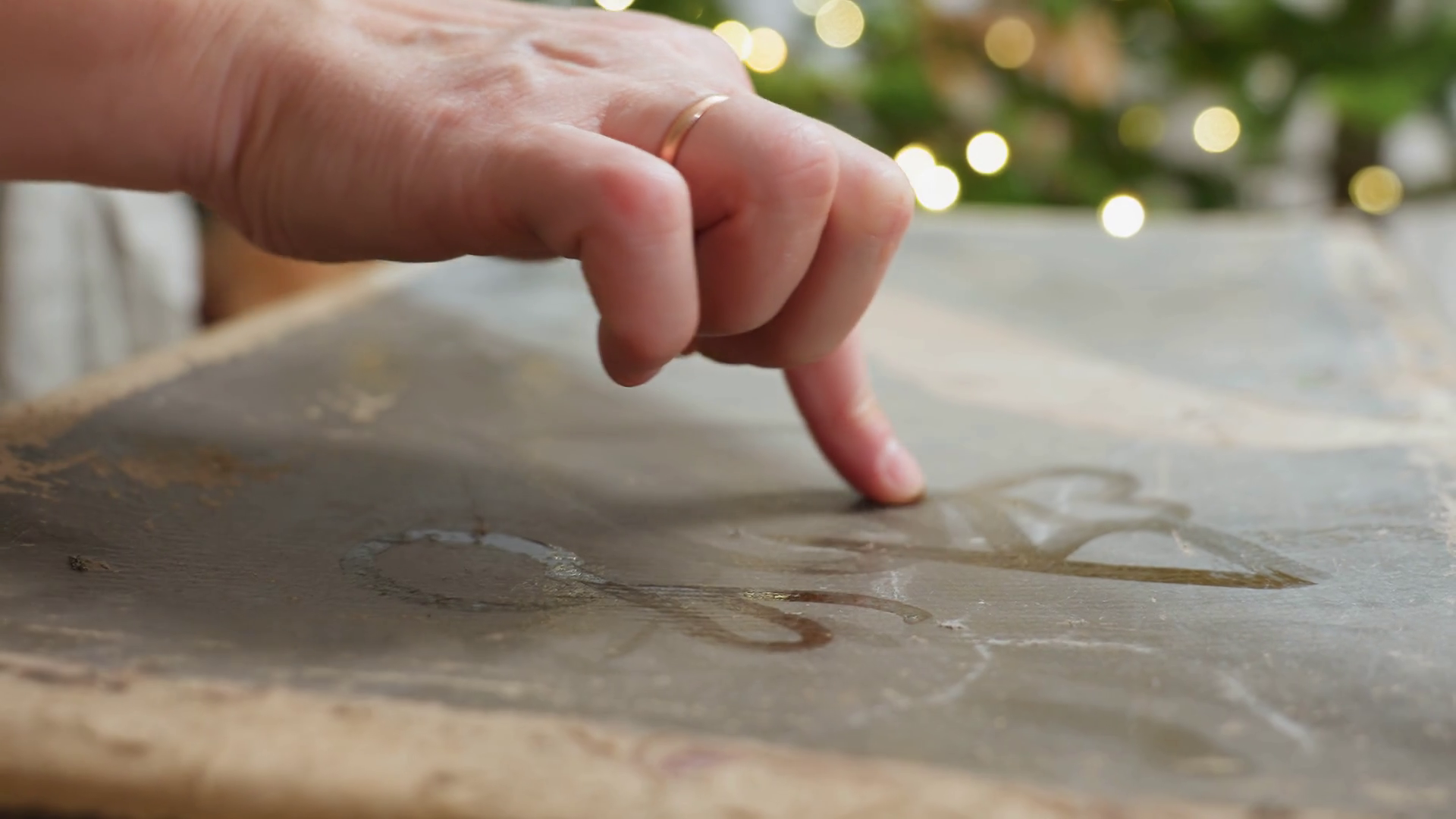 Hand View Sketching Shapes On Dusty Box Stock Footage SBV-352031588 ...