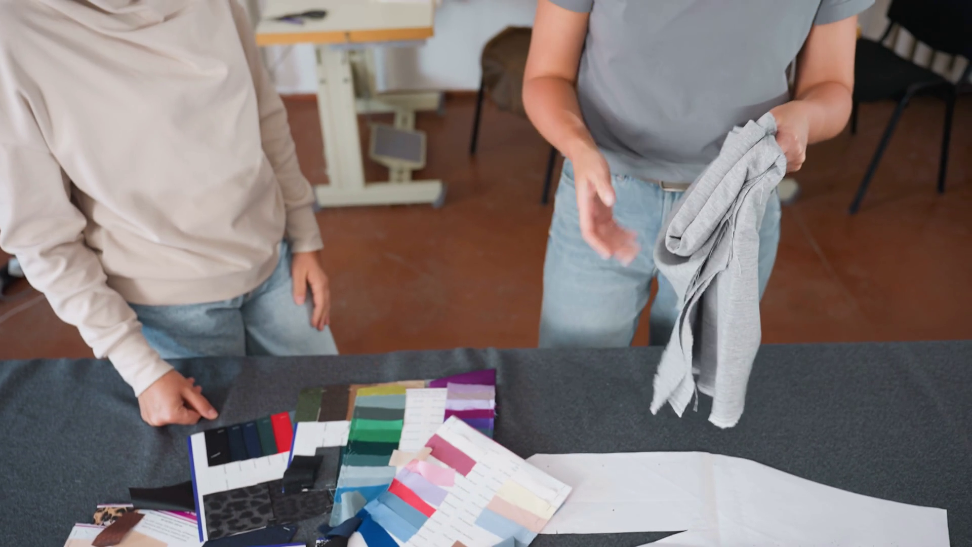 Fashion Creatives Laying Cloth On Worktable Stock Footage SBV-352039543 ...