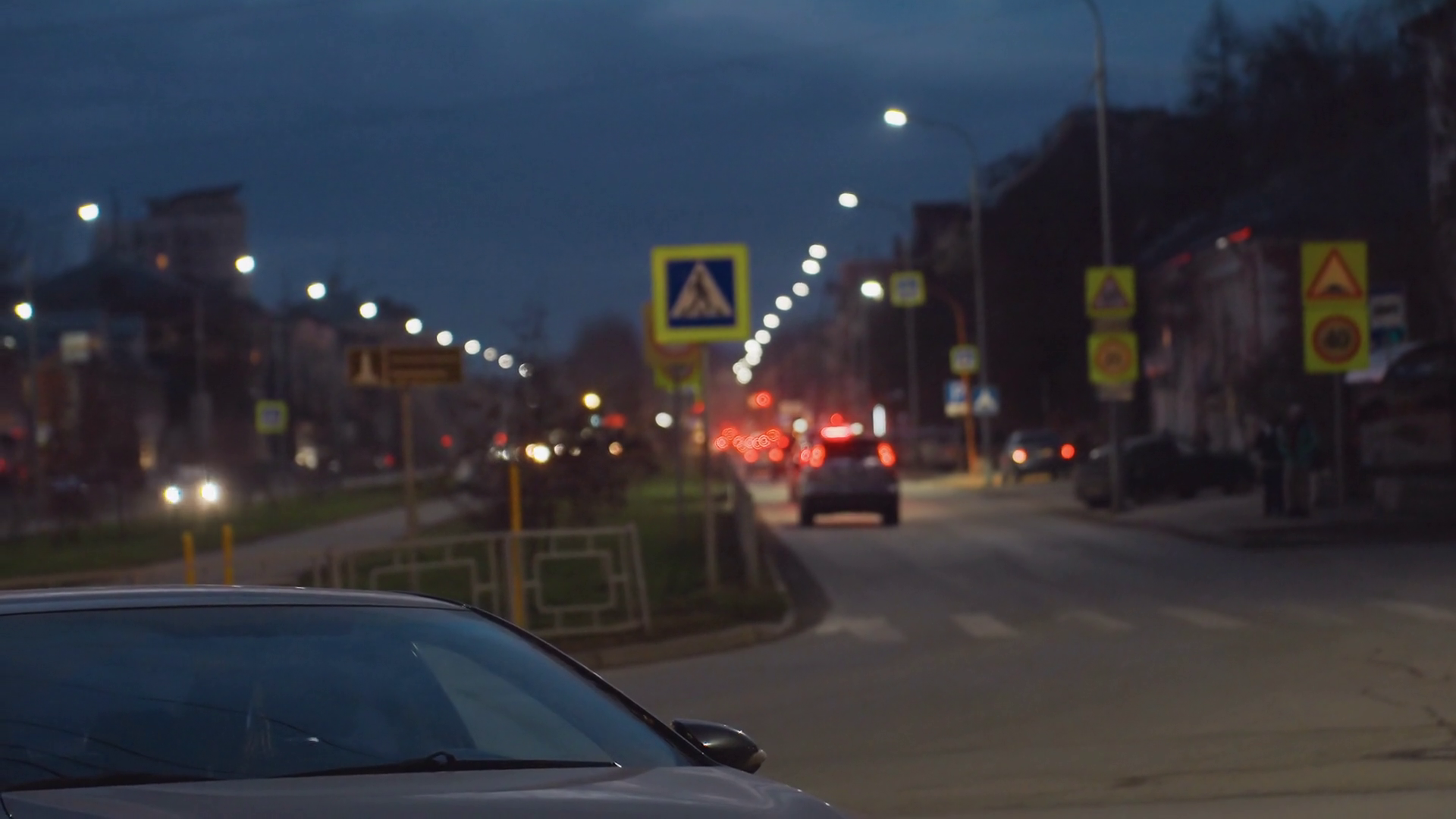 Busy Night Road Scene With Headlights Of Stock Footage SBV-352084649 ...