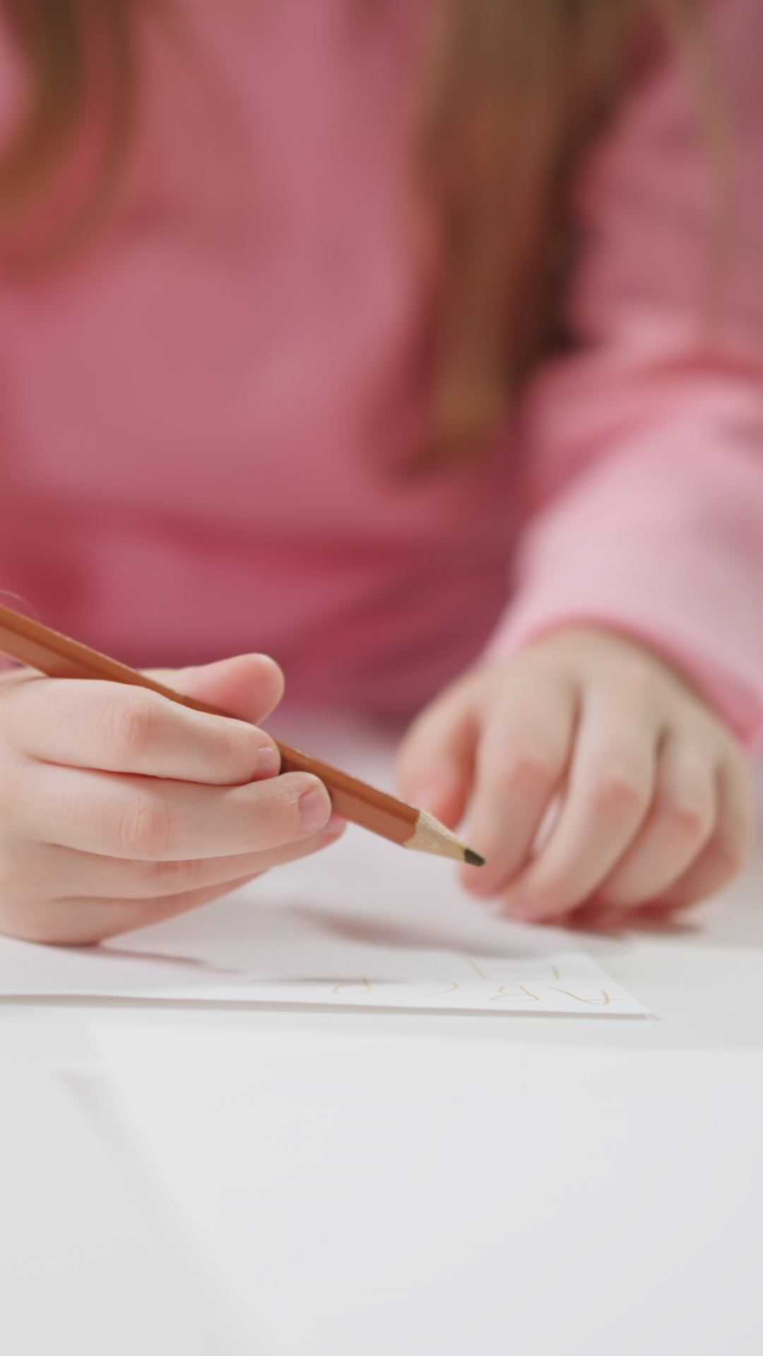 Little Girl Student Writes Letters With Stock Footage SBV-353236553 ...