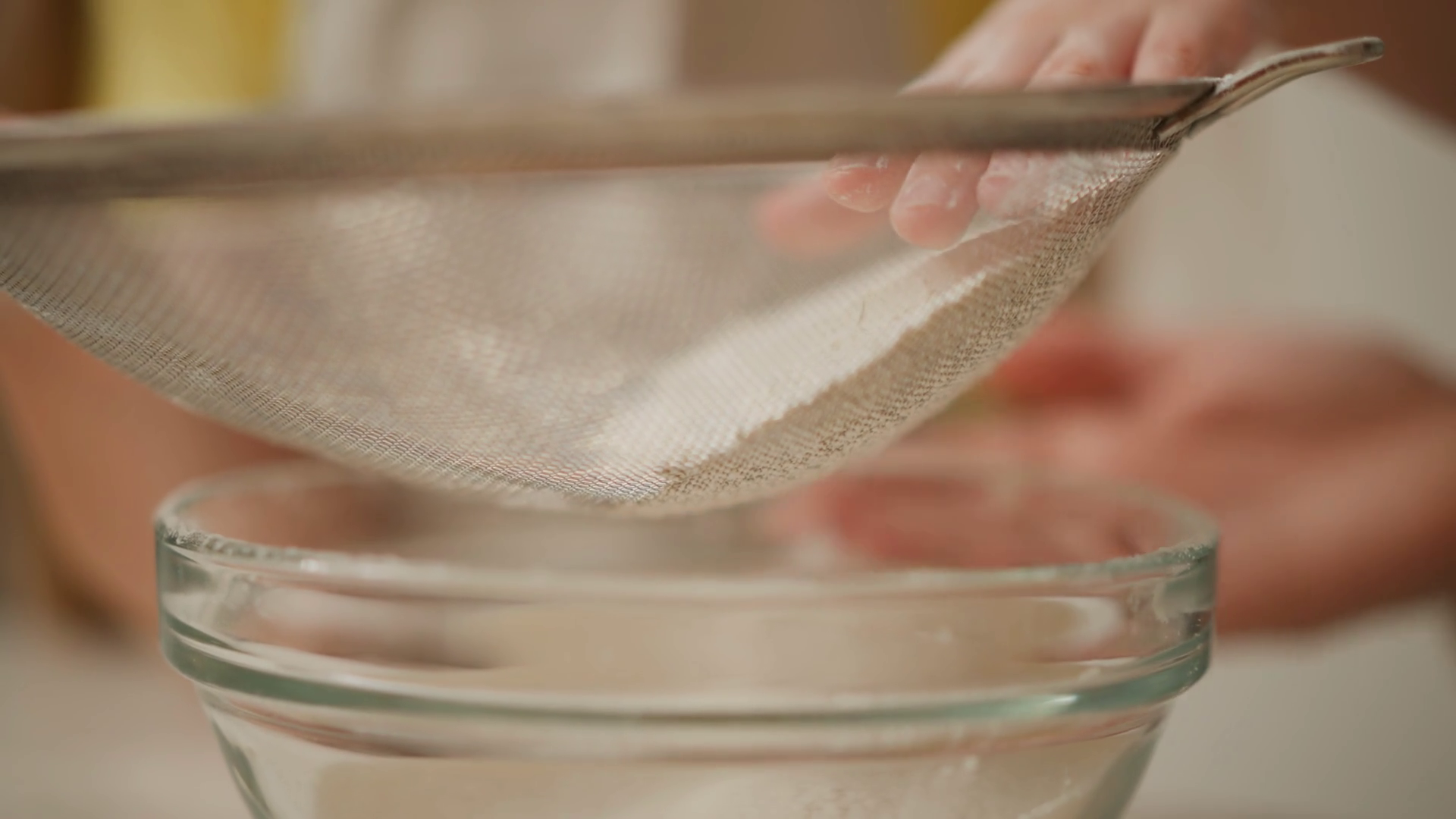 Close Up Of Flour Being Sifted Through Metal Stock Footage SBV ...
