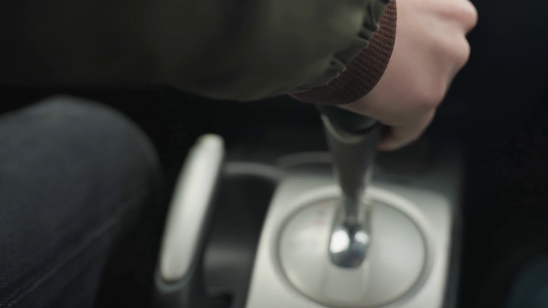 Rear View Of Driver Pushing Gear Lever Into Stock Footage SBV-352105260 ...