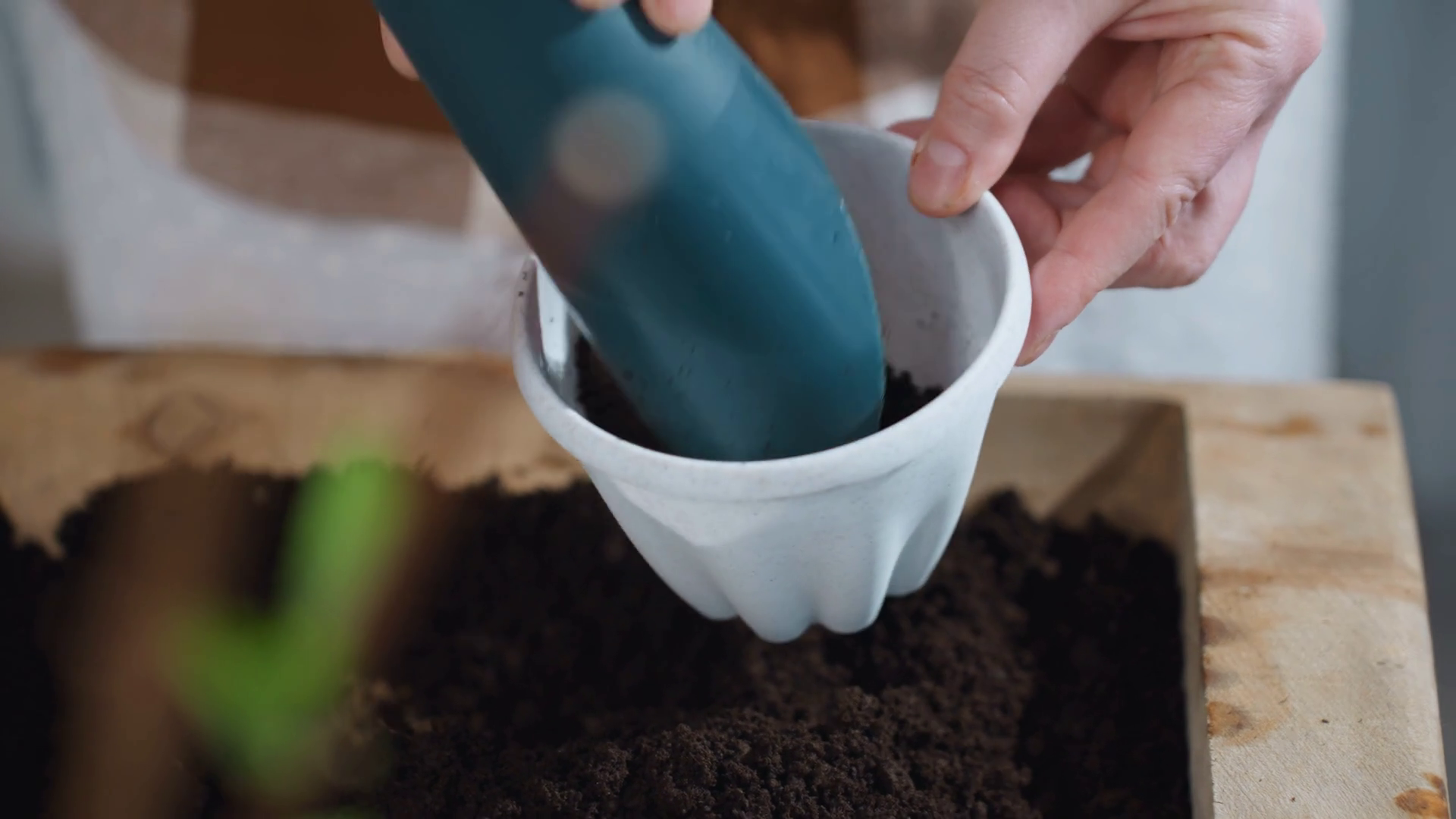 Close Up Of Hand Scooping Rich Dark Potting Stock Footage SBV-352147501 ...