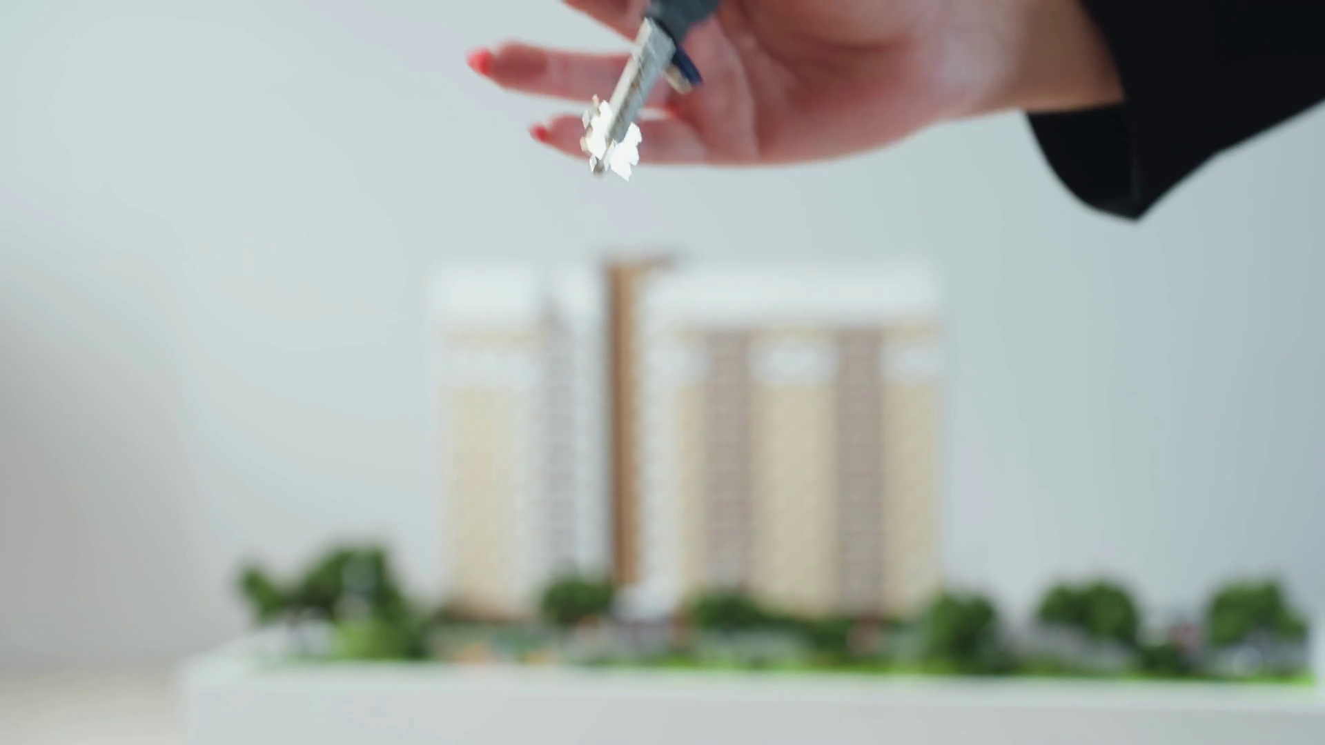 Close Up Of Lady Hand Holding Out Key During Stock Footage SBV ...