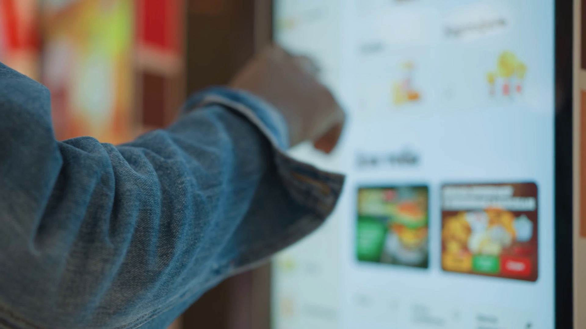 Close-up Of Hand Pointing At Menu On Digital Stock Footage SBV ...
