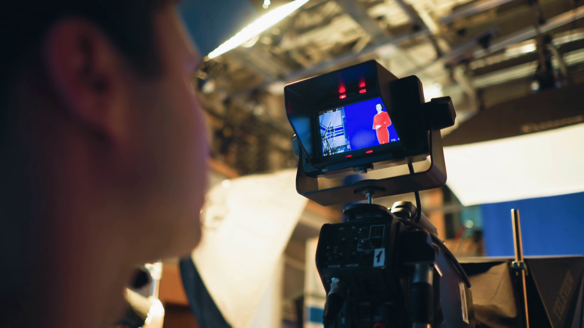 Cameraman Monitors Professional Camera Stock Footage SBV-352486490 ...