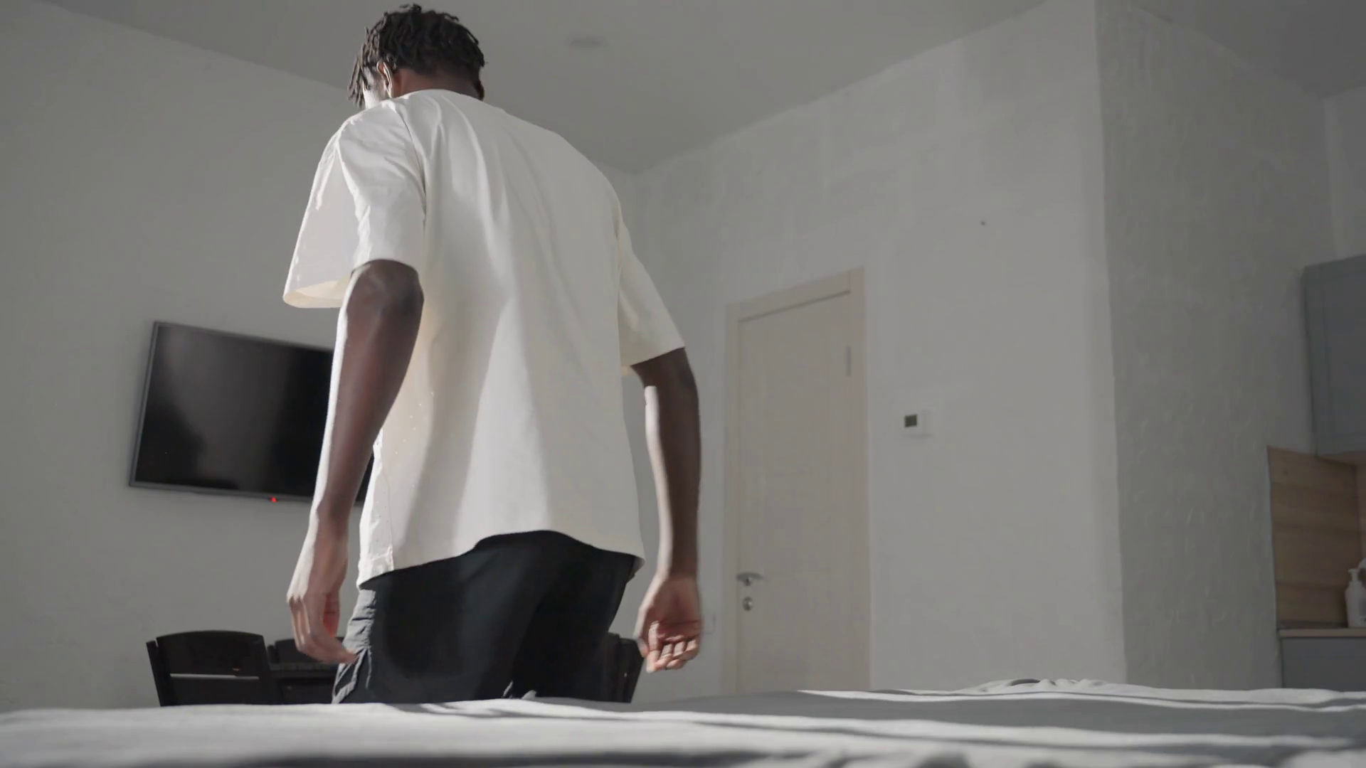 Young Man Moving Swiftly Through Modern Stock Footage SBV-352457827 ...