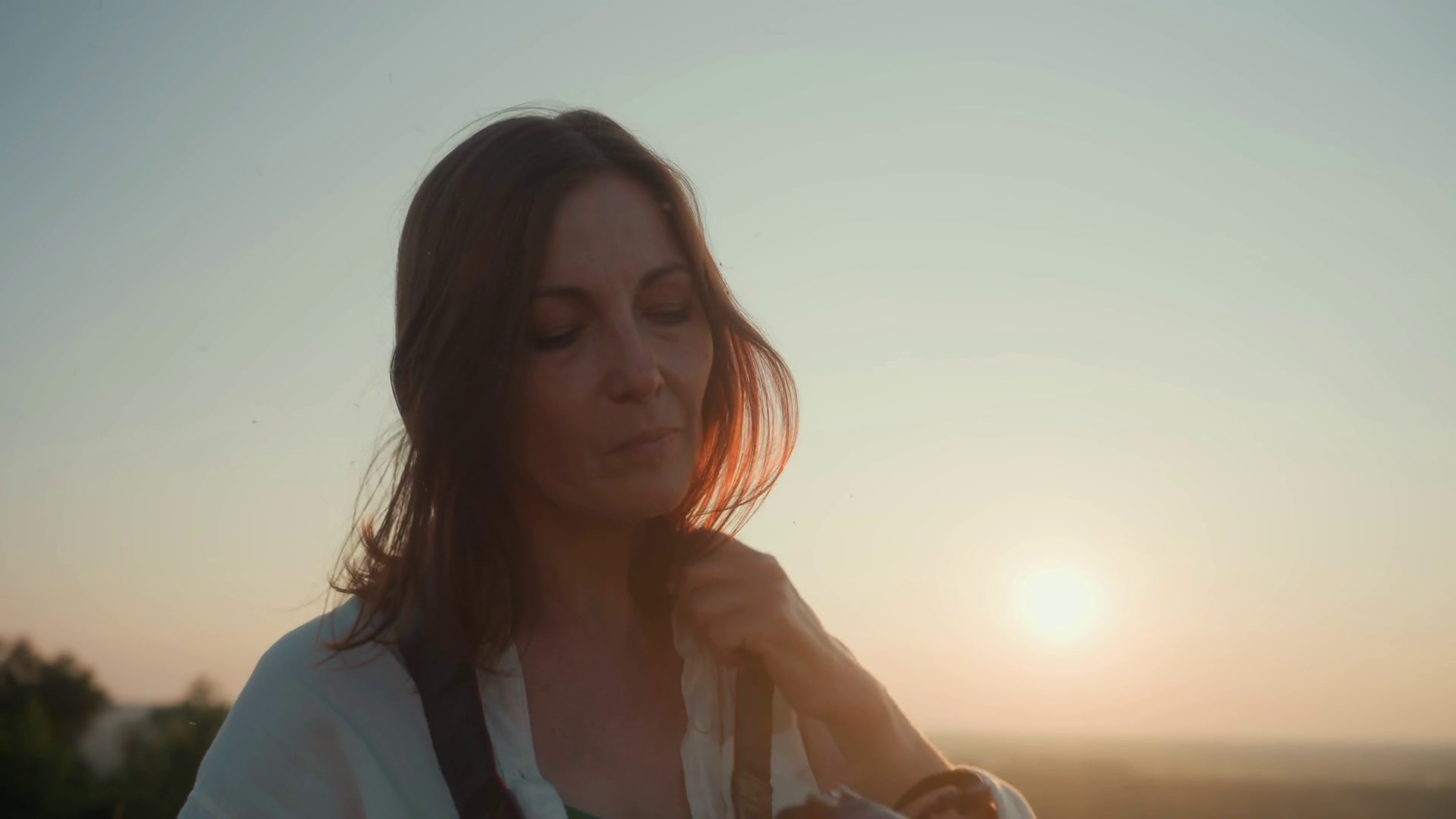 Close Up Of Woman Gently Placing Camera Stock Footage SBV-352547711 ...