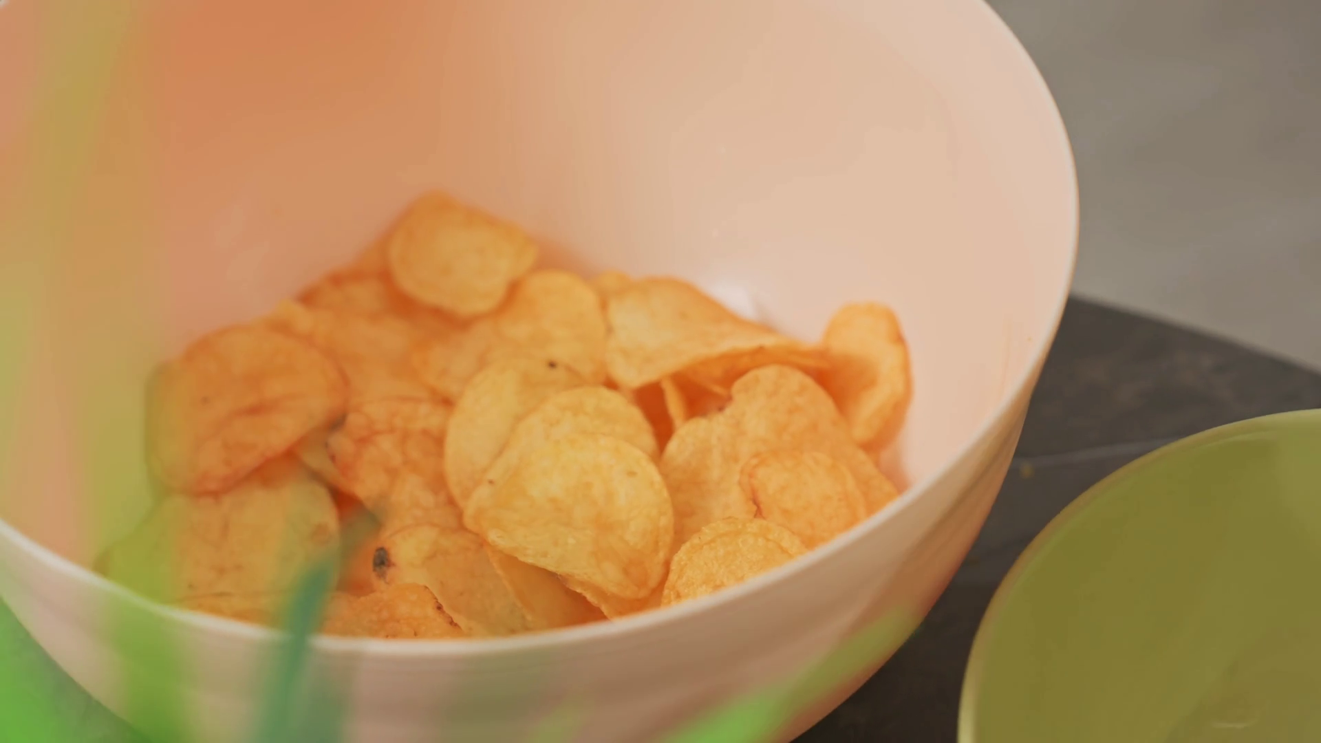 Close Up Of Hand Taking Fried Chip From Stock Footage SBV-352623488 ...