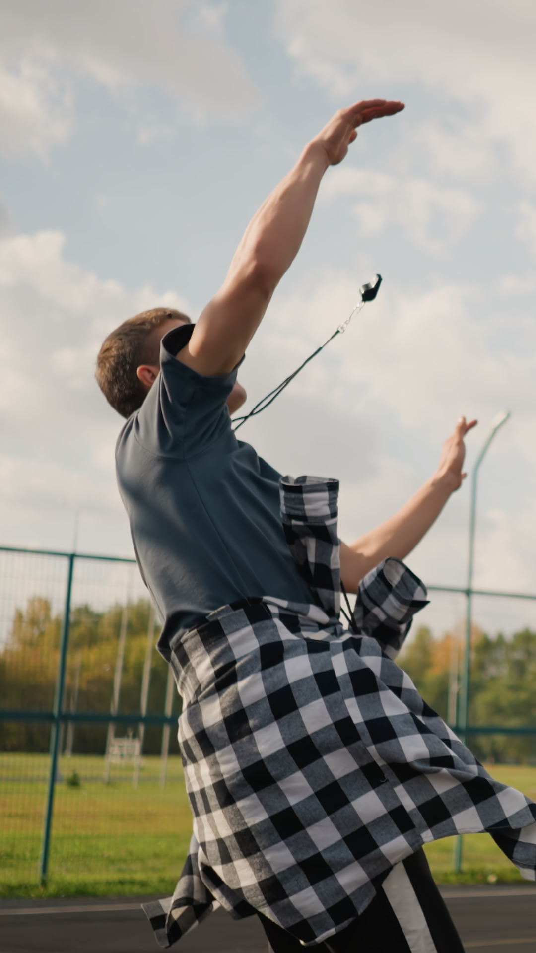 Coach With Whistle Around Neck Slams Stock Footage SBV-353428798 ...
