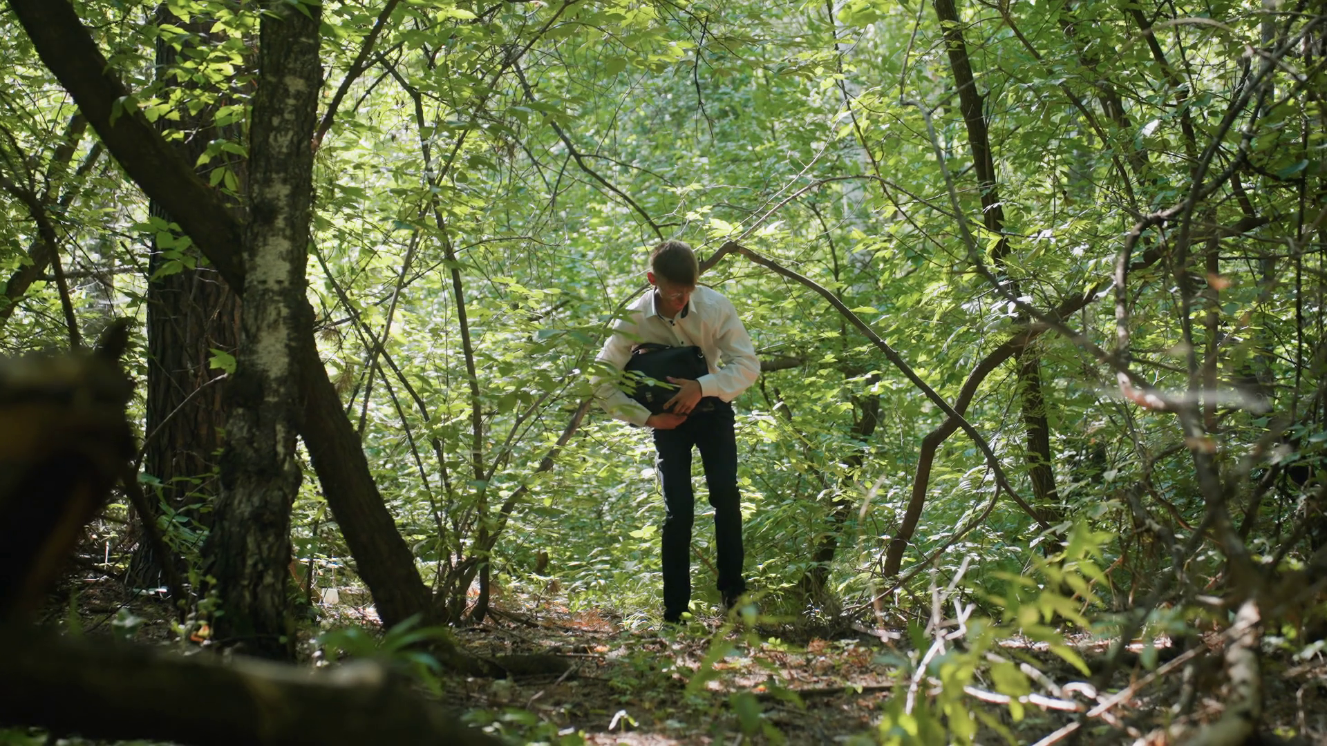 Young Man Carrying Backpack Bending Stock Footage SBV-352936358 ...