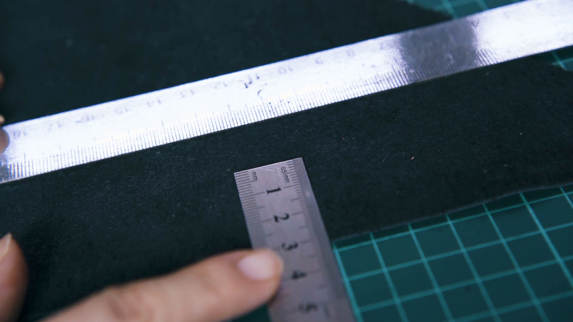 Cu: Tailor Moves Metal Rulers Measuring Stock Footage SBV-347485957 ...