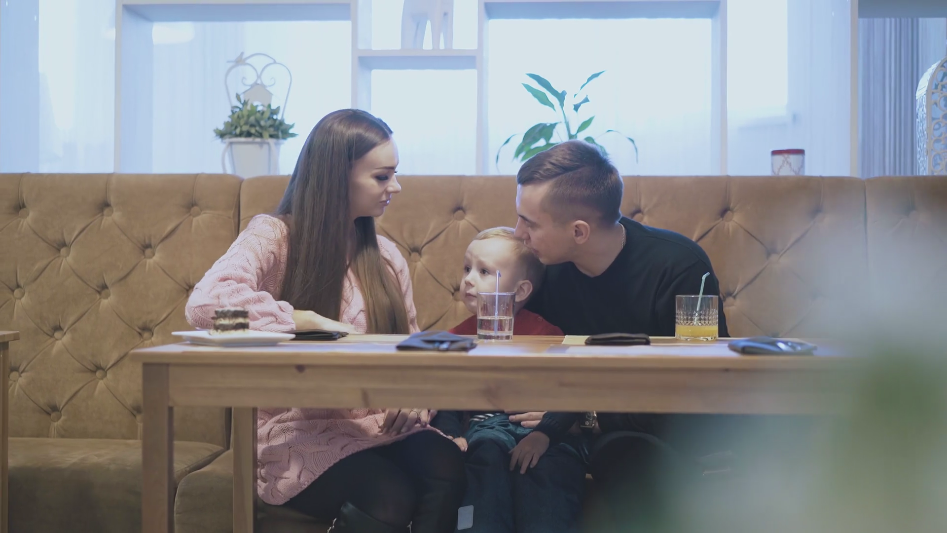 Father Son Share Moment With Mom At Cozy Stock Footage SBV-347688036 - Storyblocks