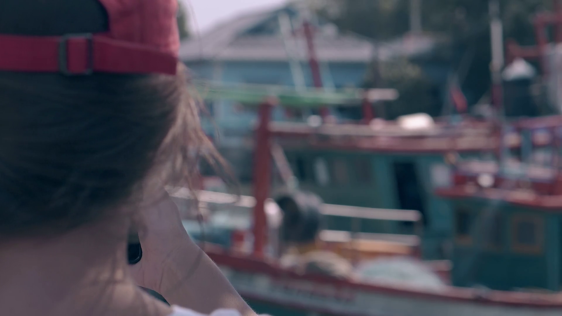 Happy Dark Haired Lady In Cap Shoots Local Stock Footage SBV-347336541 ...