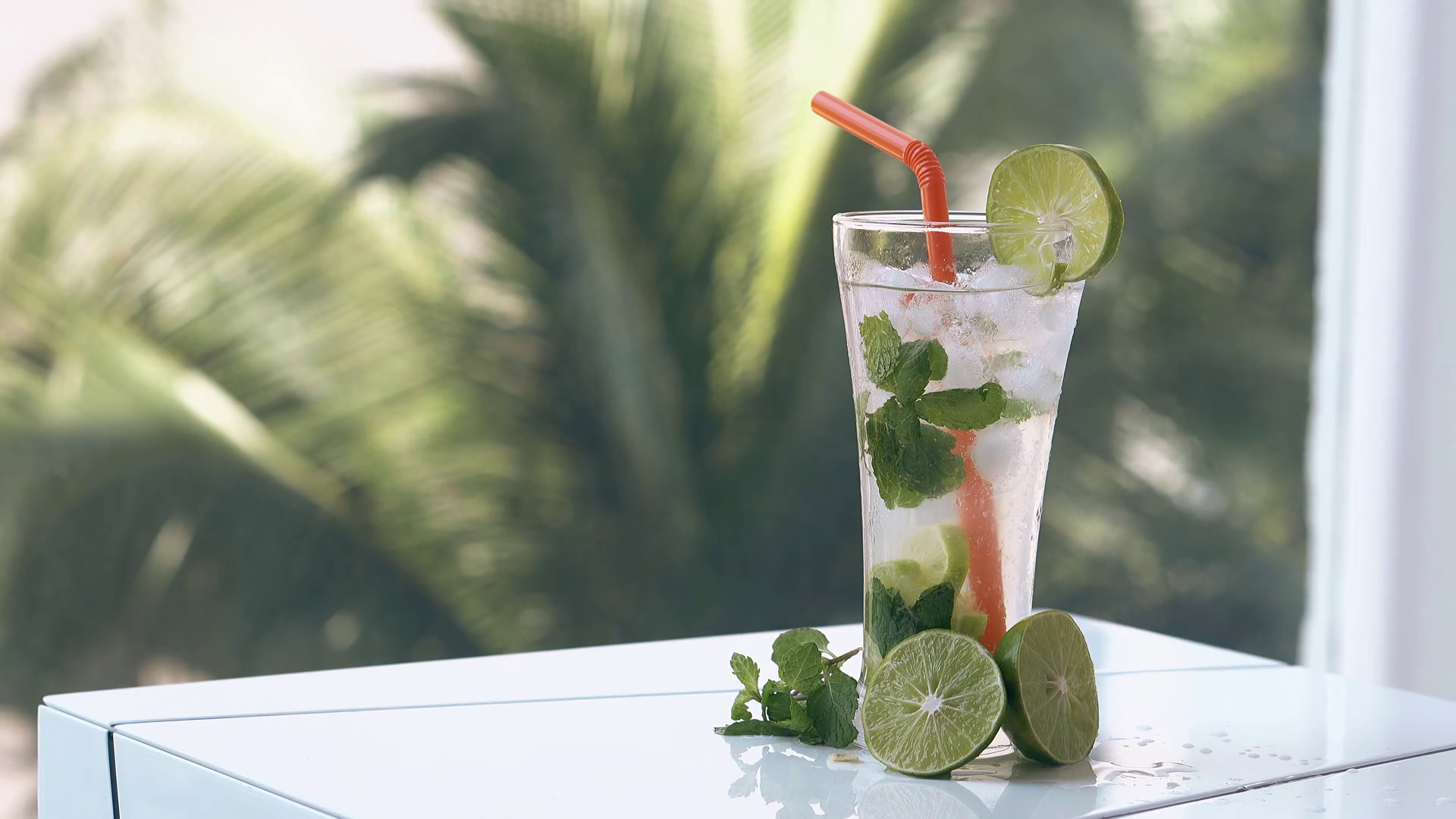 Refreshing Mojito Cocktail With Lime Mint Stock Footage SBV-347687640 ...