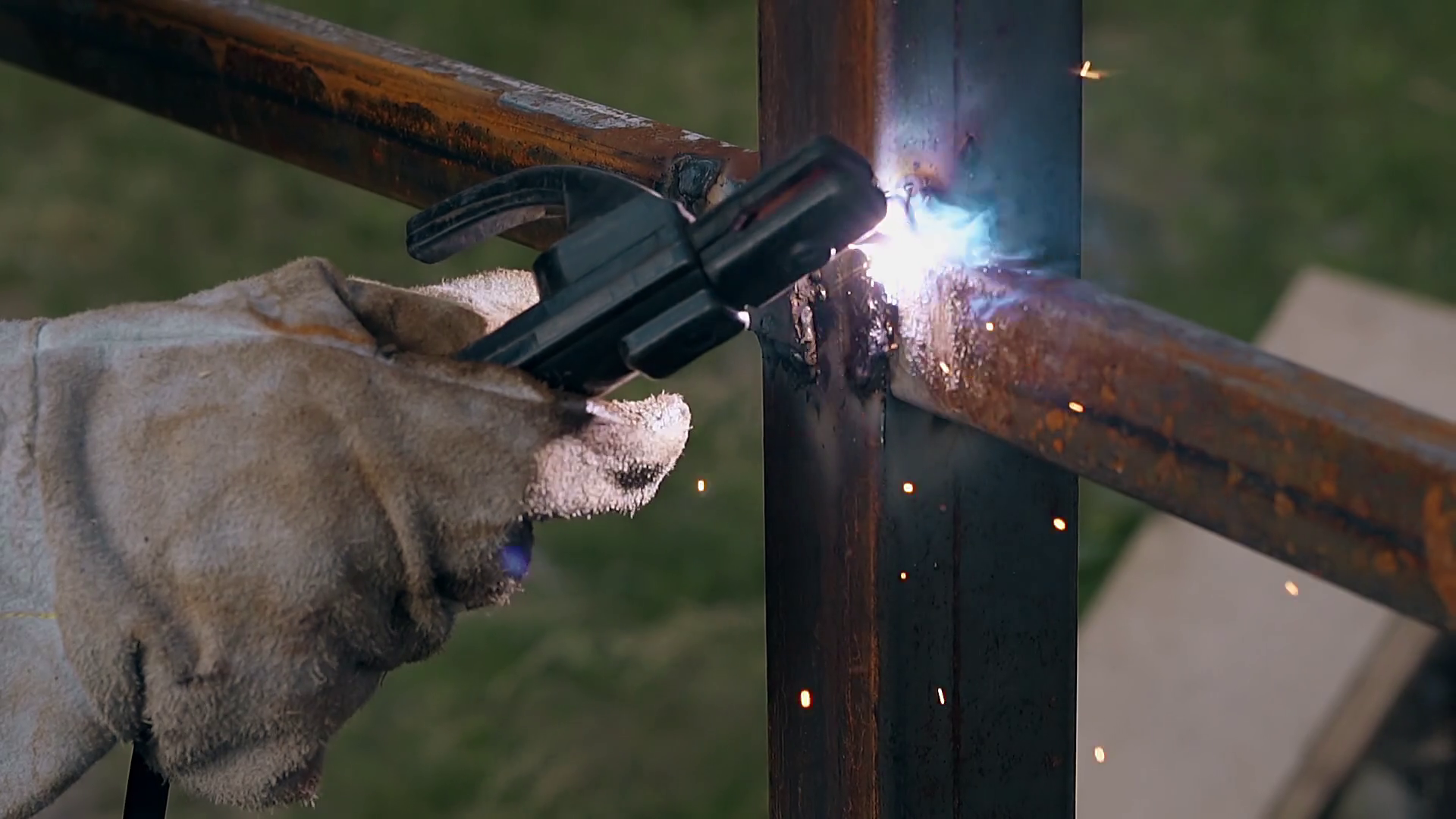Closeup Worker Hand With Modern Welding Stock Footage SBV-347488104 ...