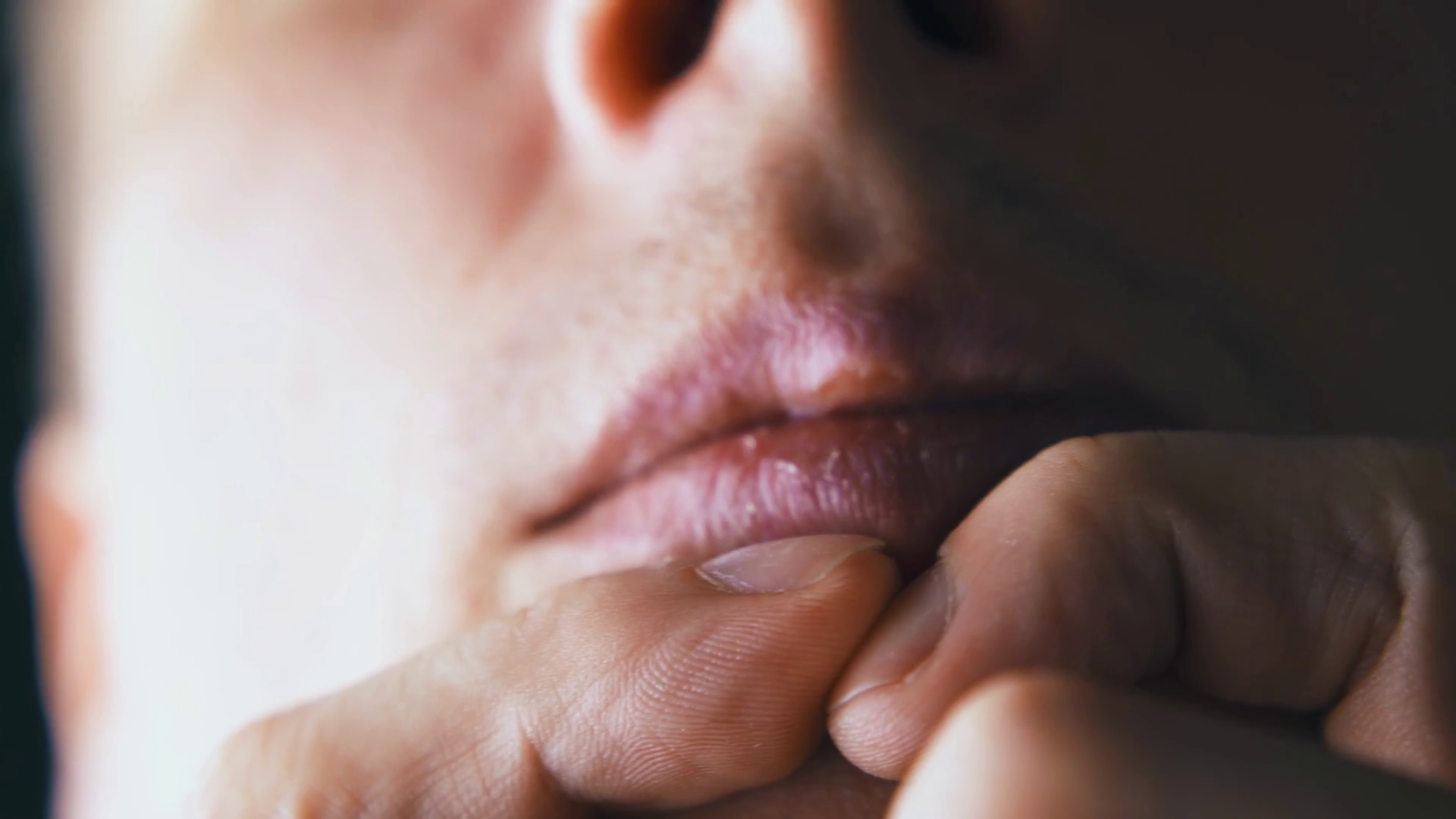 Confused Person Holds Index Fingers On Chin Stock Footage SBV-348632311 ...
