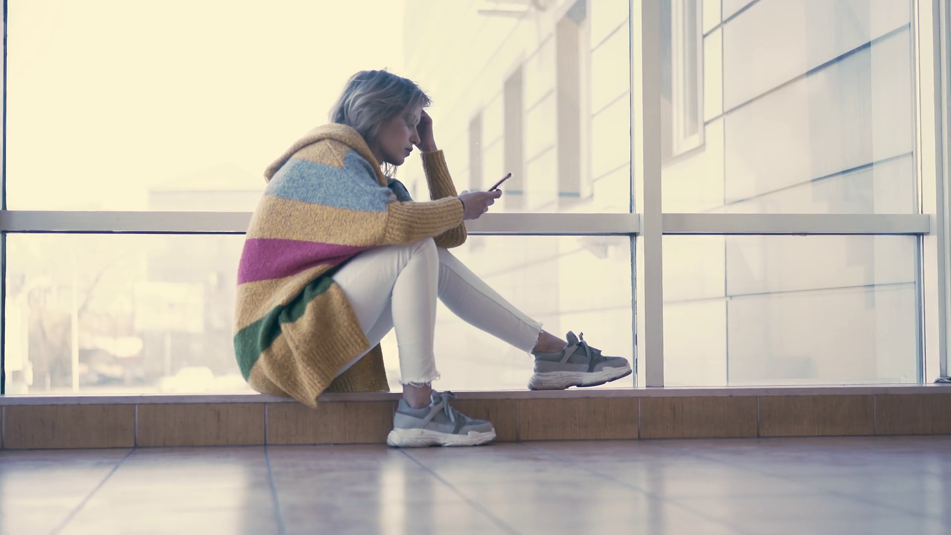 Slow Motion: Young Cute Girl Sits In Stock Footage SBV-347447372 ...