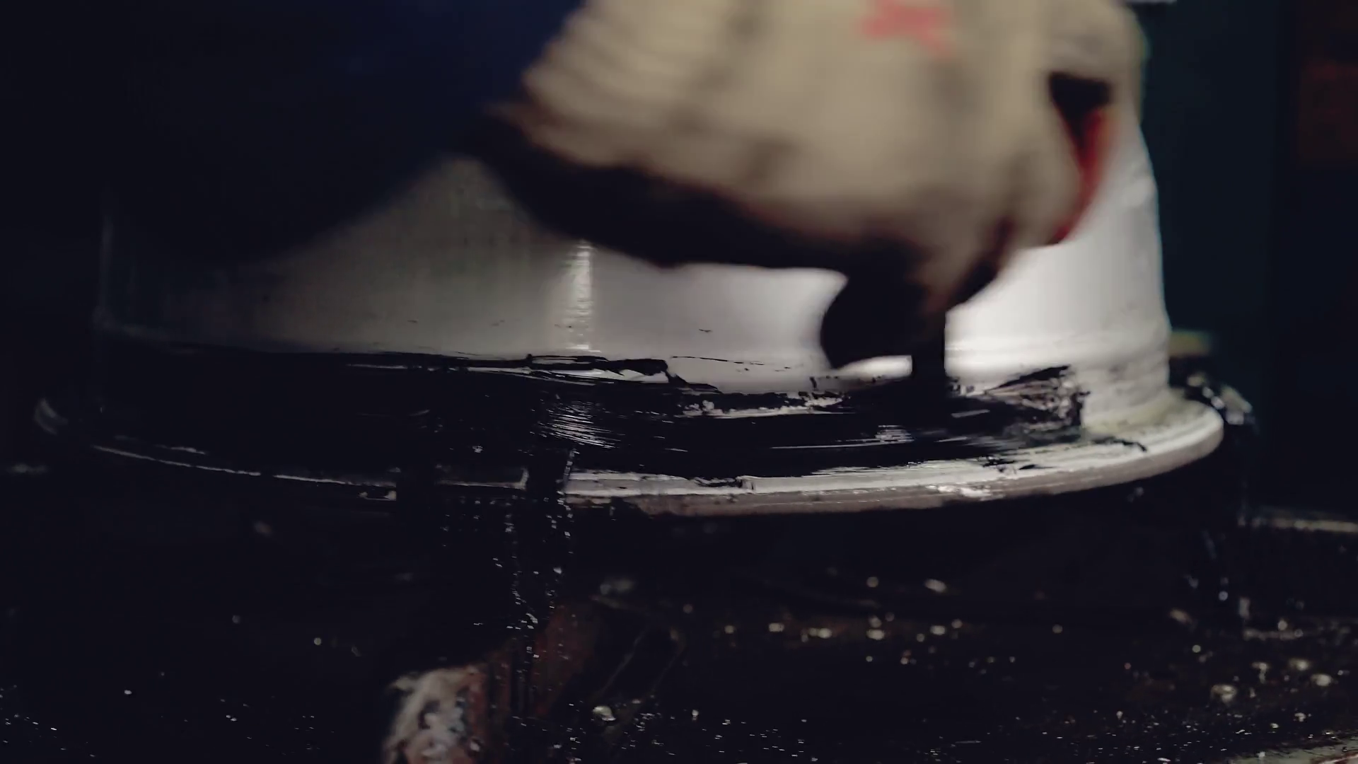 Lubricate Disc With Glue Installing New Tire Stock Footage SBV ...