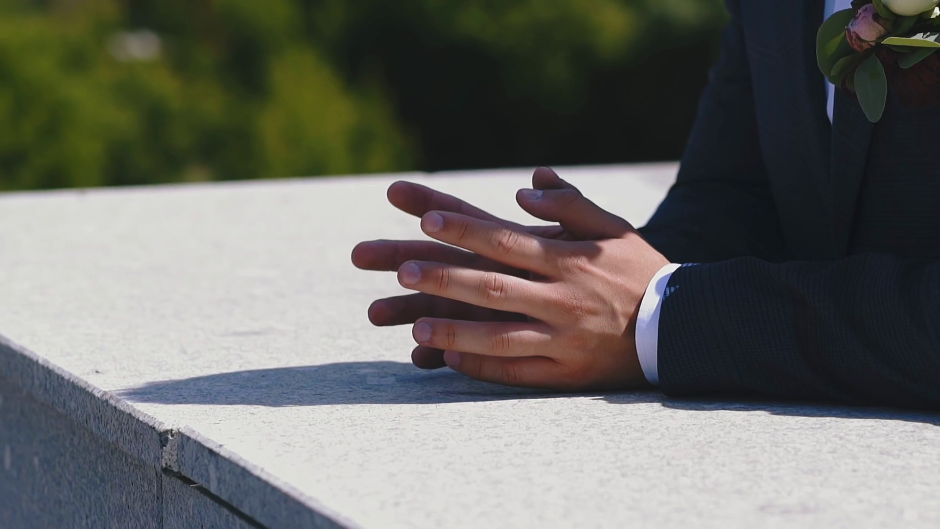 Cu Slow Motion: Young Nervous Groom Wearing Stock Footage SBV-347400476 ...