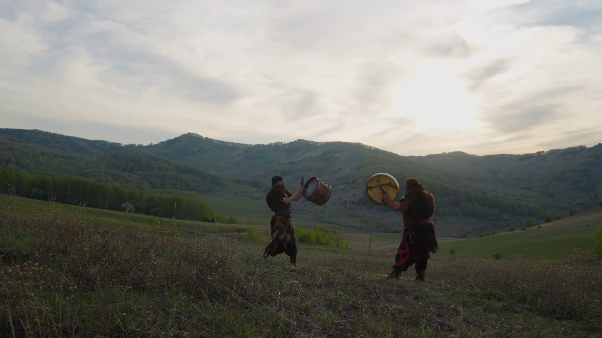 Couple Of Men Wearing Traditional Altai Stock Footage SBV-347388307 ...