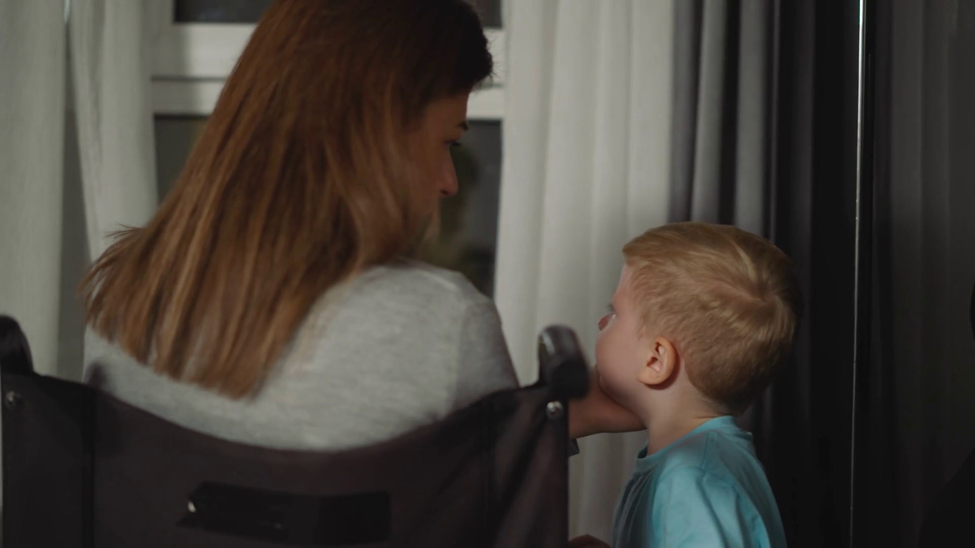 Young Mother With Leg Injury Soothes Crying Stock Footage SBV-347606341 - Storyblocks