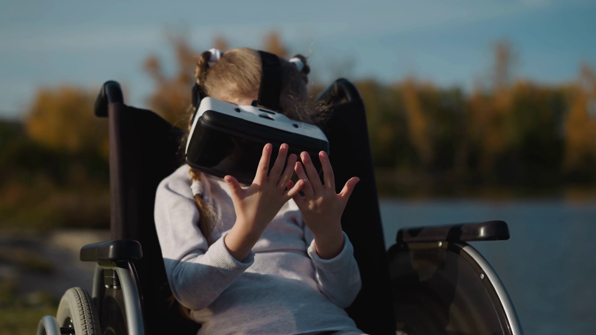 Kid In Wheelchair Plays Computer Game Using Stock Footage SBV-347671035 ...