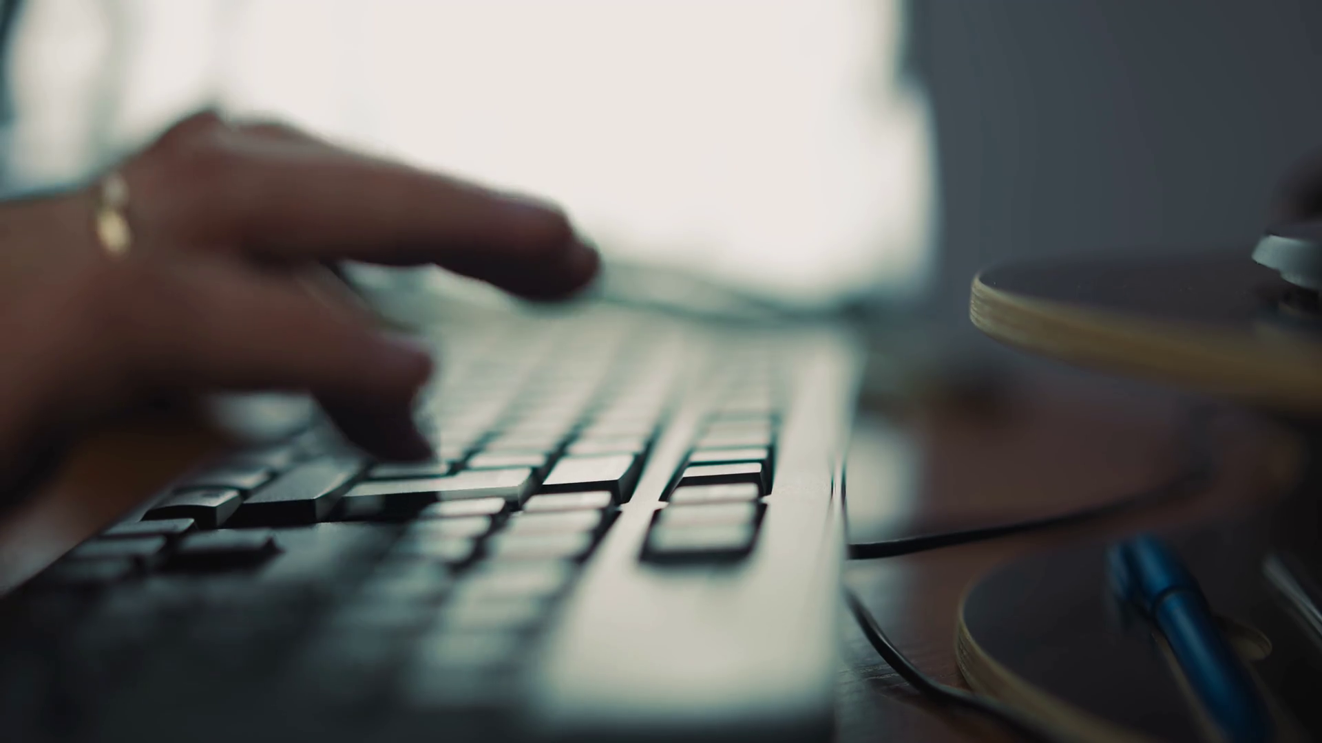 Person Hands Type On Computer Keyboard Stock Footage SBV-347605627 ...