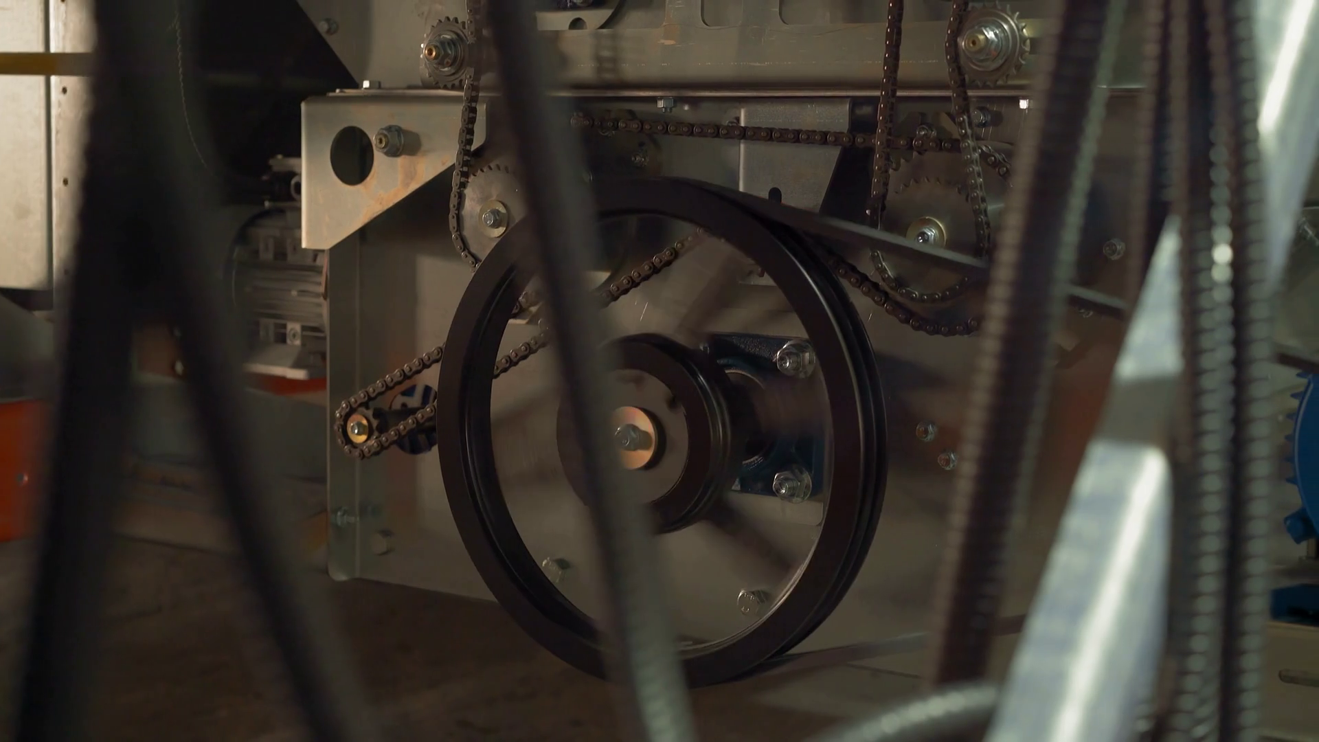 Transmission Belt Rotating Wheels On Stock Footage SBV-347546389 ...