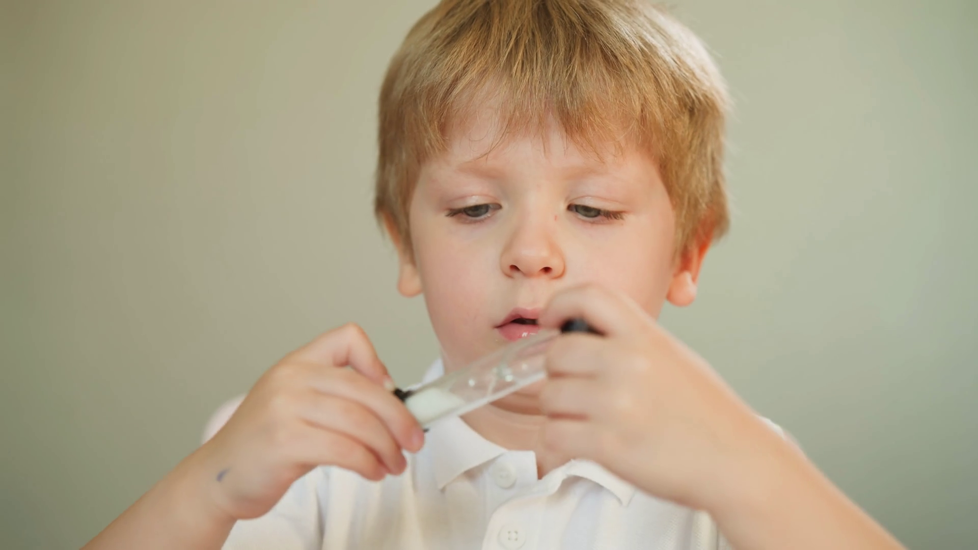 Doubting Boy Turns Small Hourglass Learning Stock Footage SBV-348400168 ...