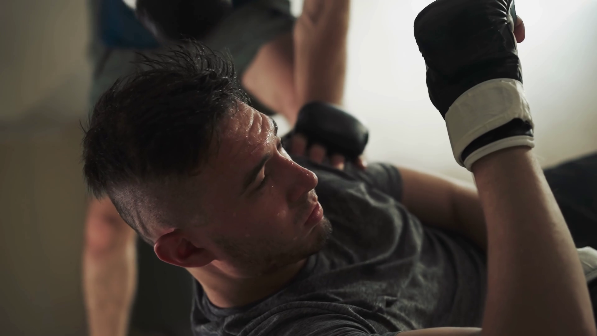 Man Misses Heavy Hit Blocks Head On Floor In Stock Footage SBV ...