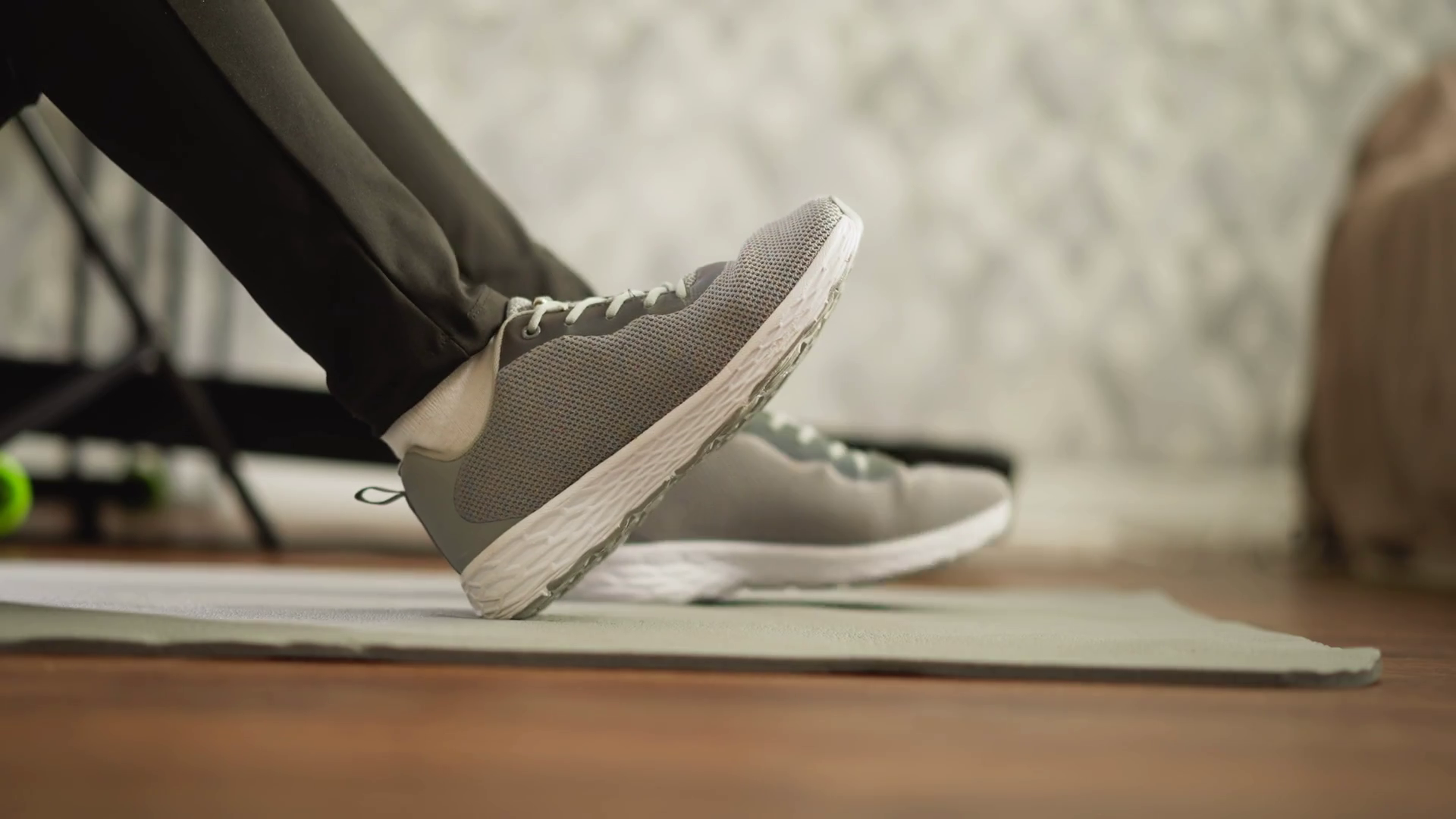 Woman Does Relaxing Exercises Feet On Floor Stock Footage SBV-348709619 ...