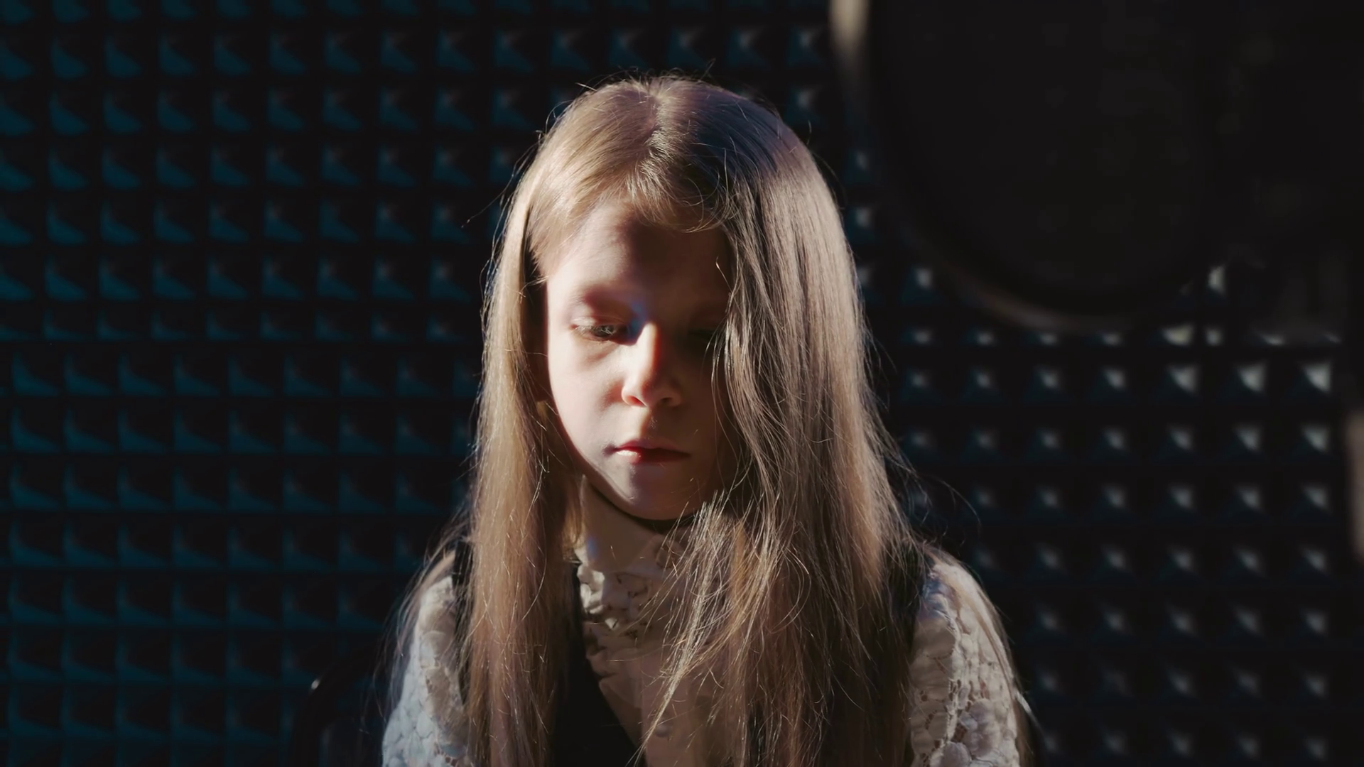 Sad Child Sings In Audio Recording Studio Stock Footage SBV-348713143 ...