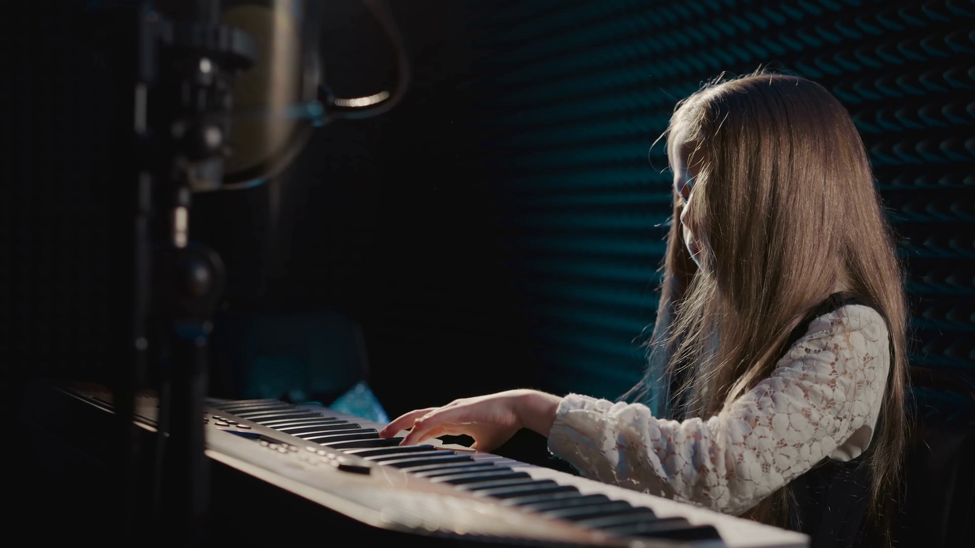Small Musician Explores Synthesizer Stock Footage SBV-348713164 ...