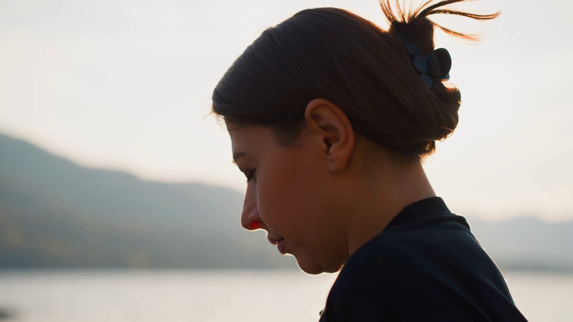 Sad Woman Spends Time In Nature At Sunset Stock Footage SBV-348728495 ...