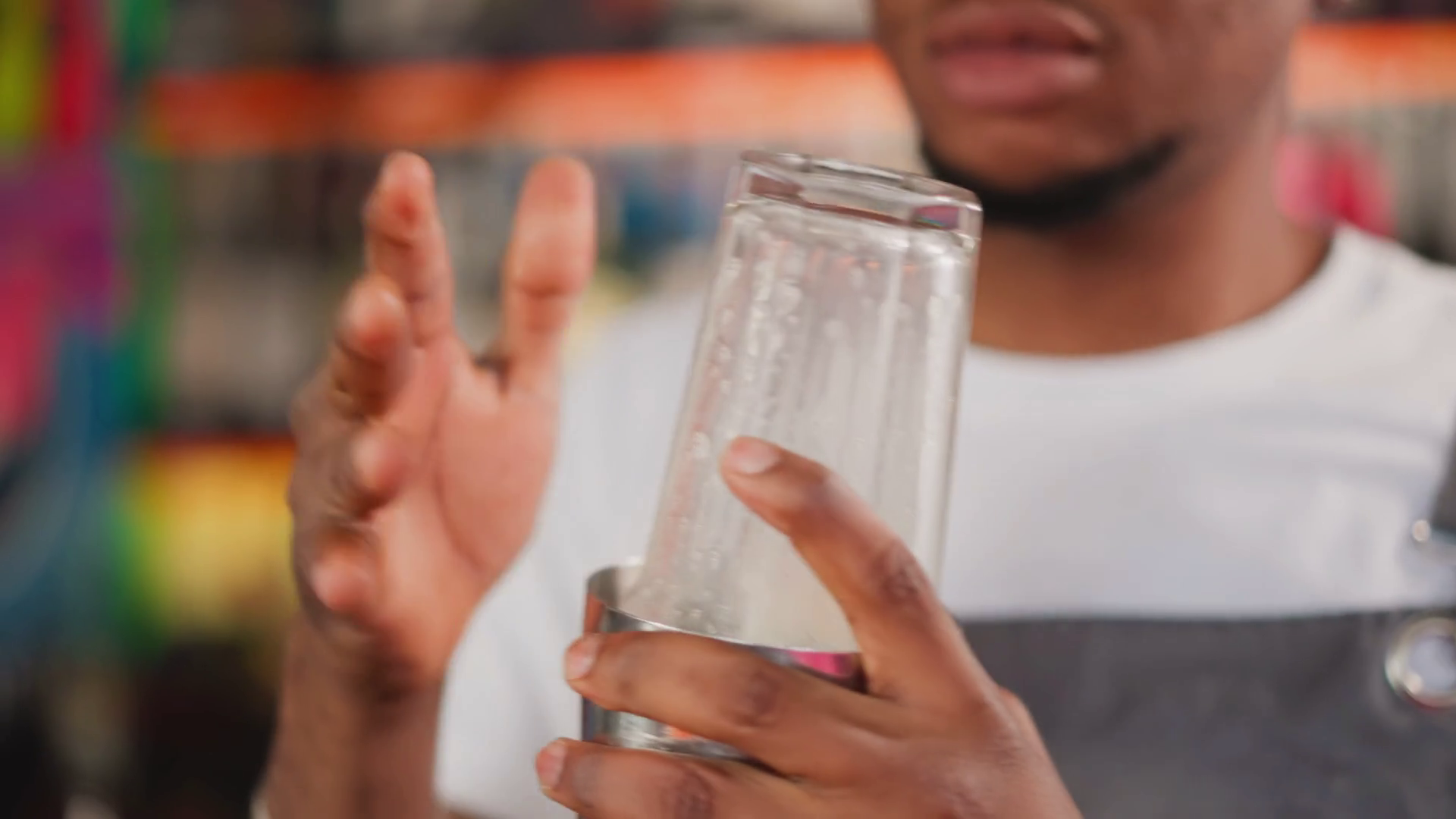 Barkeep With Elbow In Bar Closeup Black Stock Footage SBV-348803595 ...