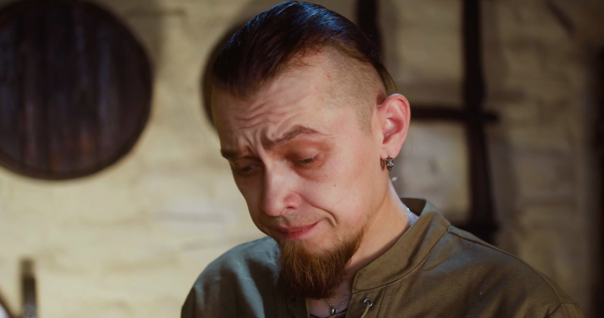 Man Nods Head In Medieval Tavern Closeup Stock Footage SBV-348804638 ...