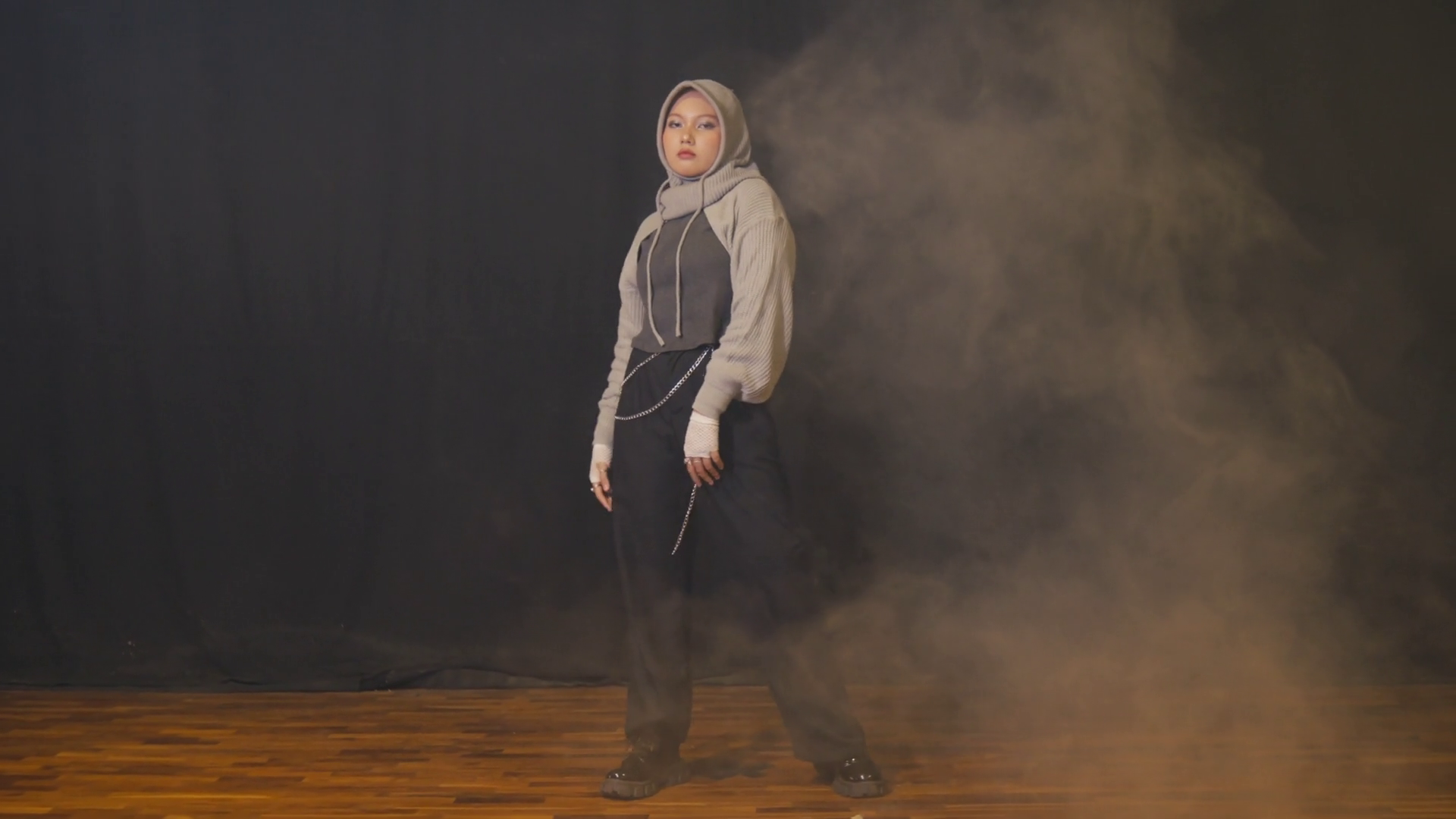 Dramatic Dance Pose In Smoky Atmosphere Stock Footage SBV-349384590 ...