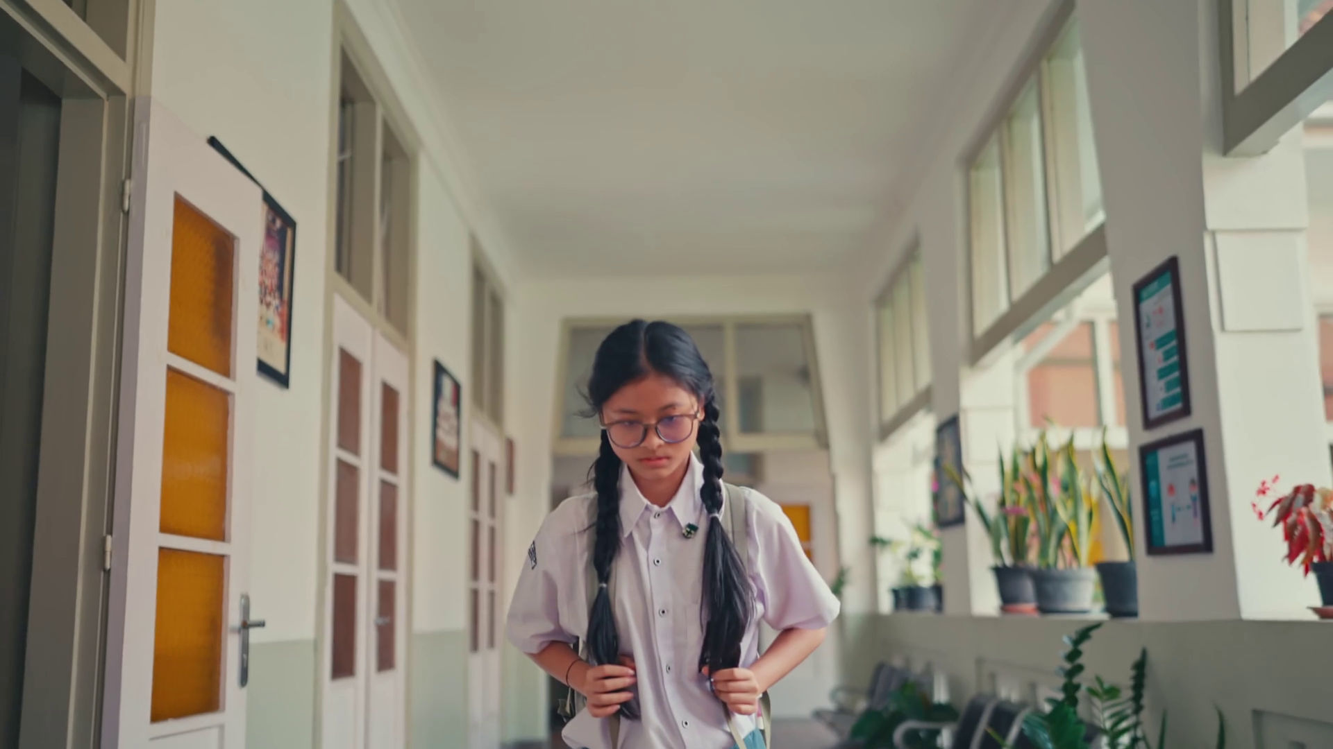 A Female Student Walking Alone In School Stock Footage SBV-347752933 ...