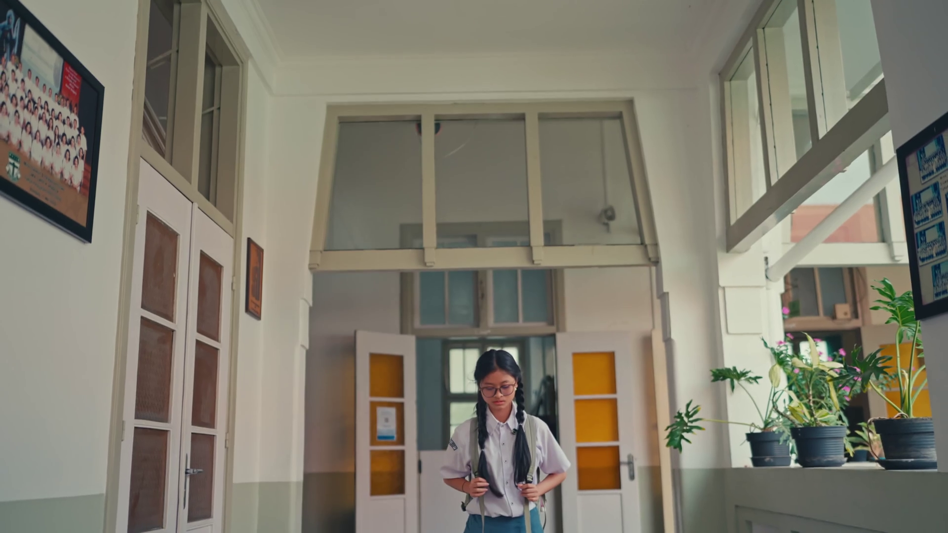 A Female Student Walking Alone In School Stock Footage SBV-347752934 ...