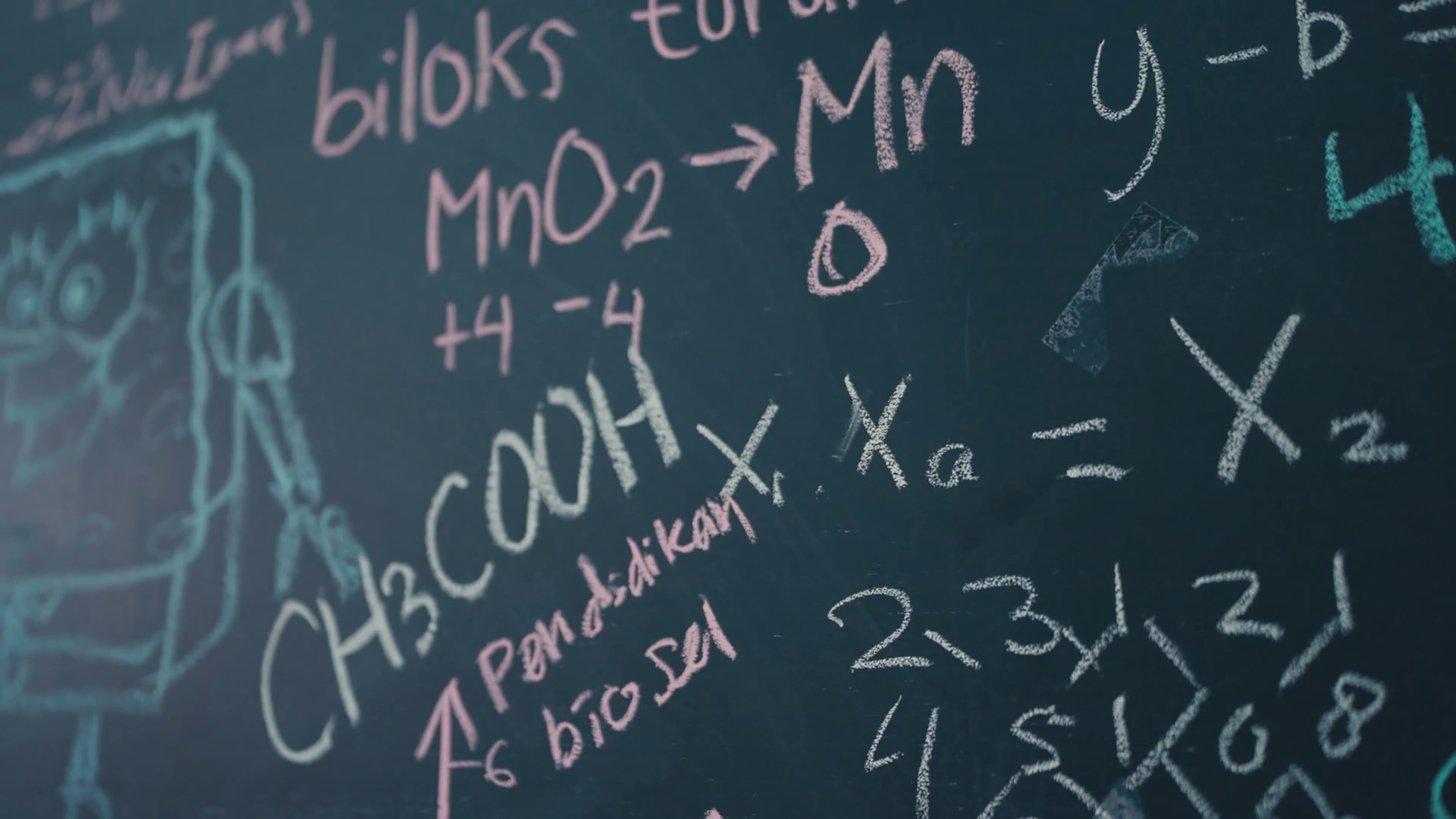 A School Blackboard Full Of Chalked Formulas Stock Footage SBV ...