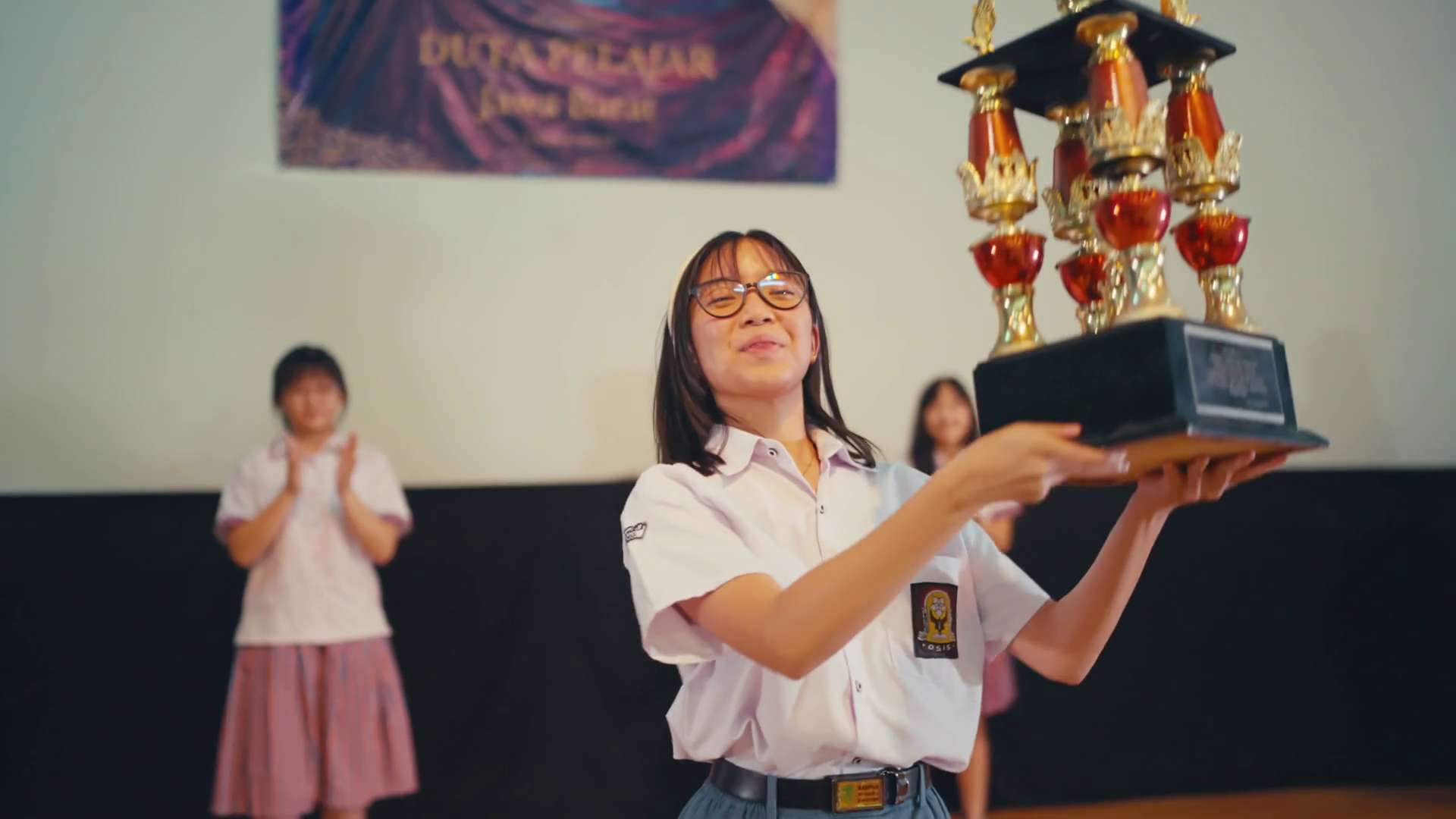 A High School Teenager Holds Trophy Winning Stock Footage SBV-347753040 ...