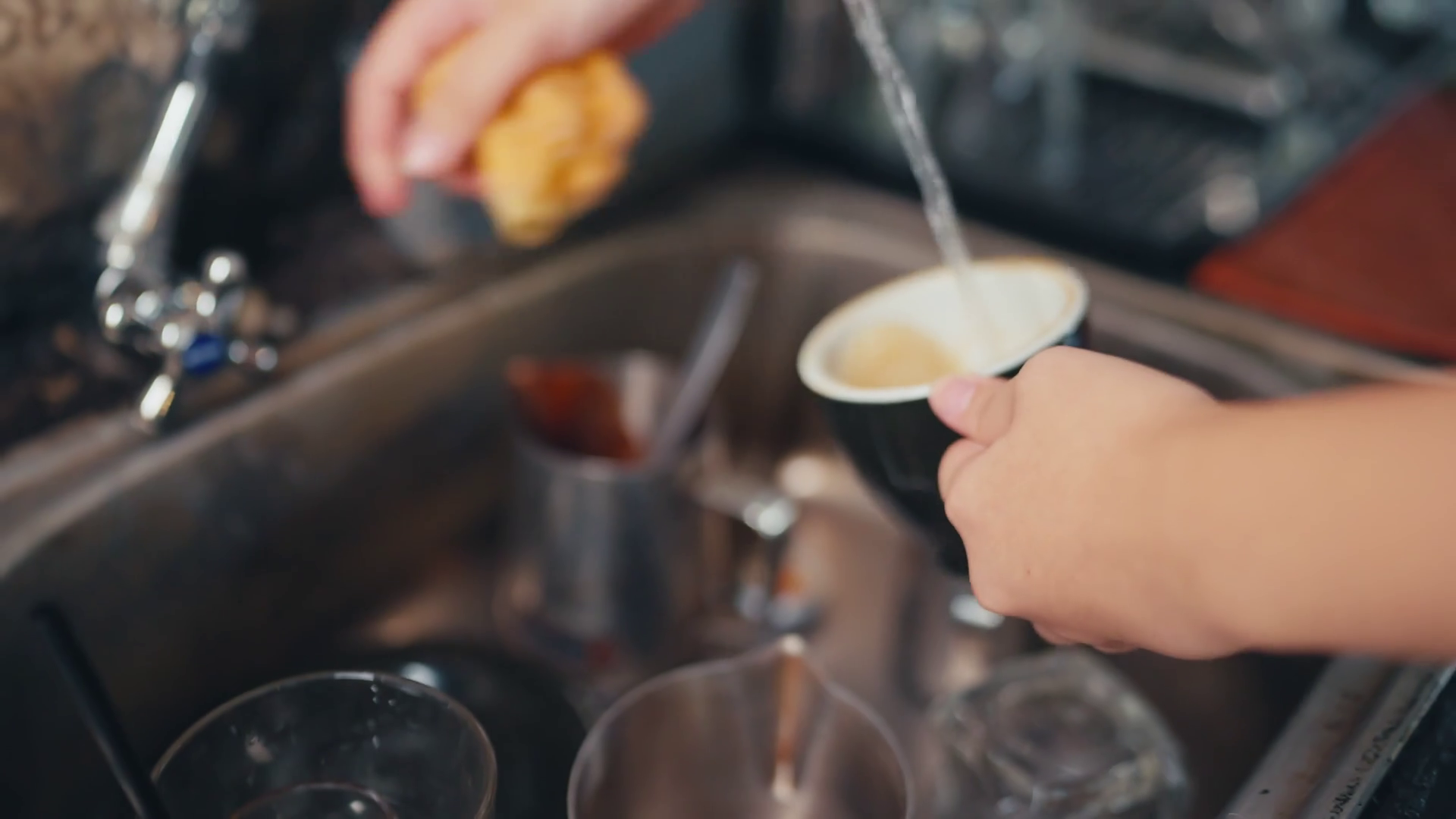 An Asian Woman Is Cleaning Up Messy Kitchen Stock Footage SBV-347752826 ...
