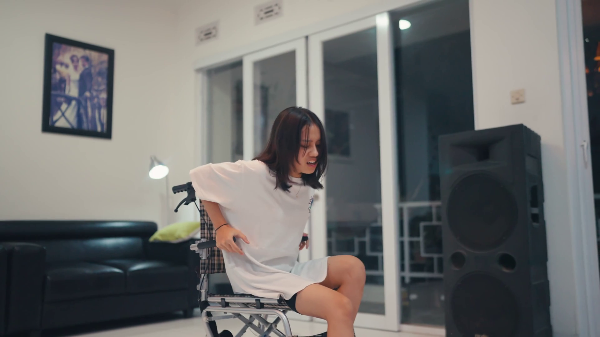 A Paralyzed Woman Is Trying To Stand Up From Stock Footage SBV ...