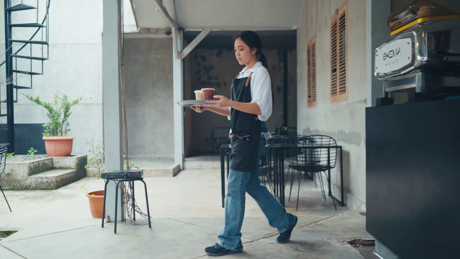 A Waiter Is Delivering Orders To Customers Stock Footage SBV-347752835 ...