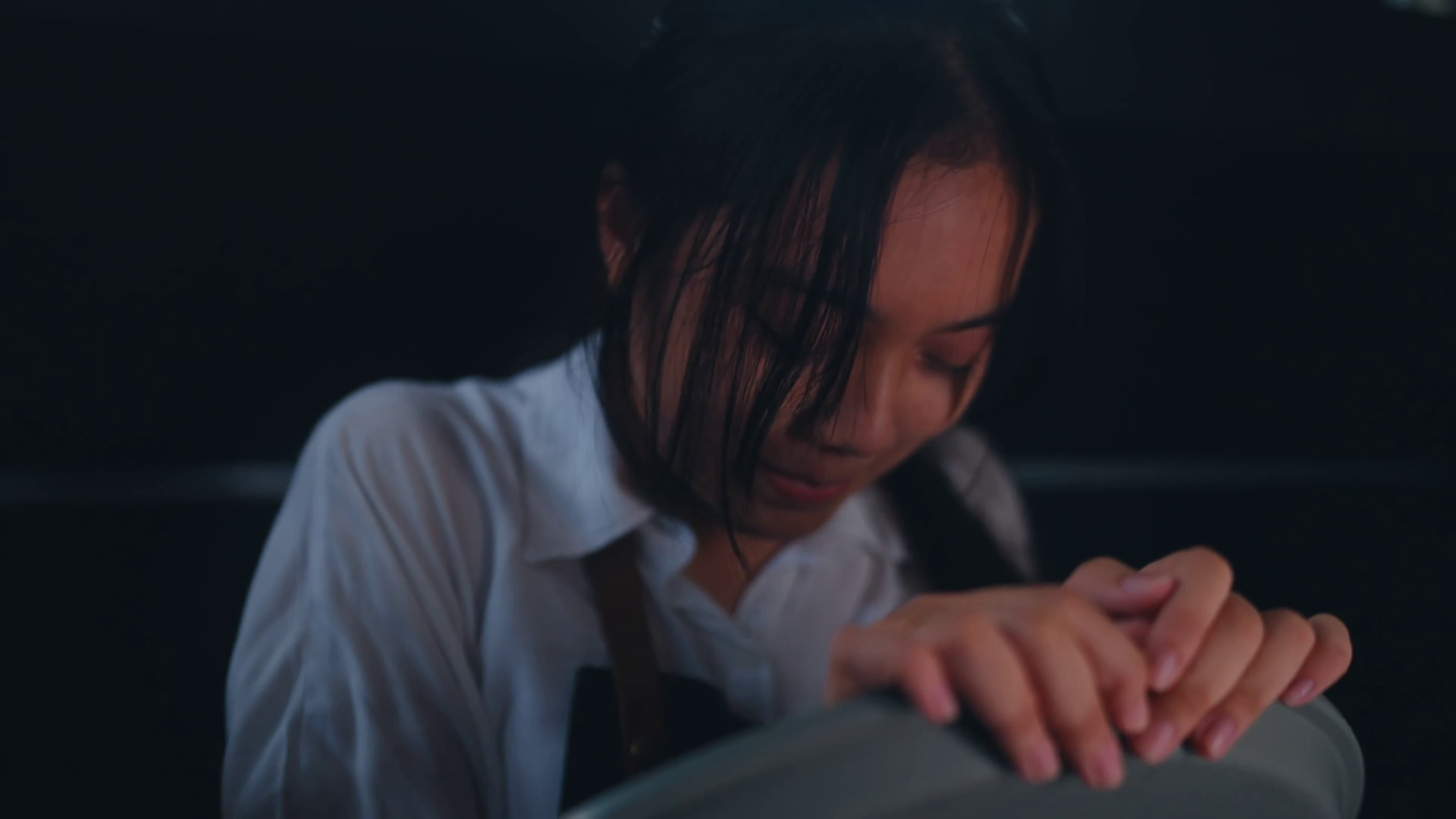 A Woman Was Crying In Kitchen Working Stock Footage SBV-347752867 ...