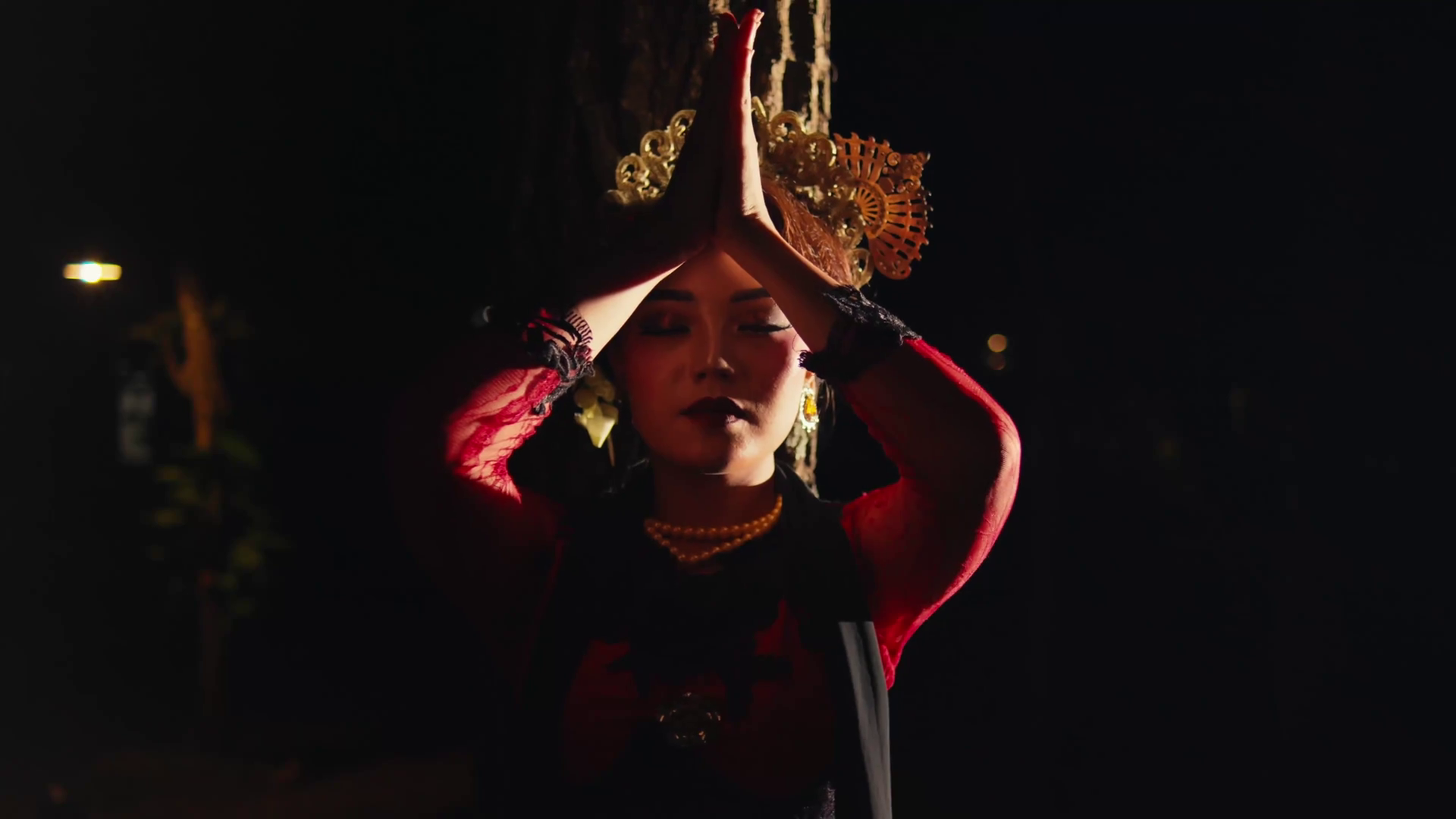 An Asian Woman Is Making Ritual Movements Stock Footage SBV-348779929 ...