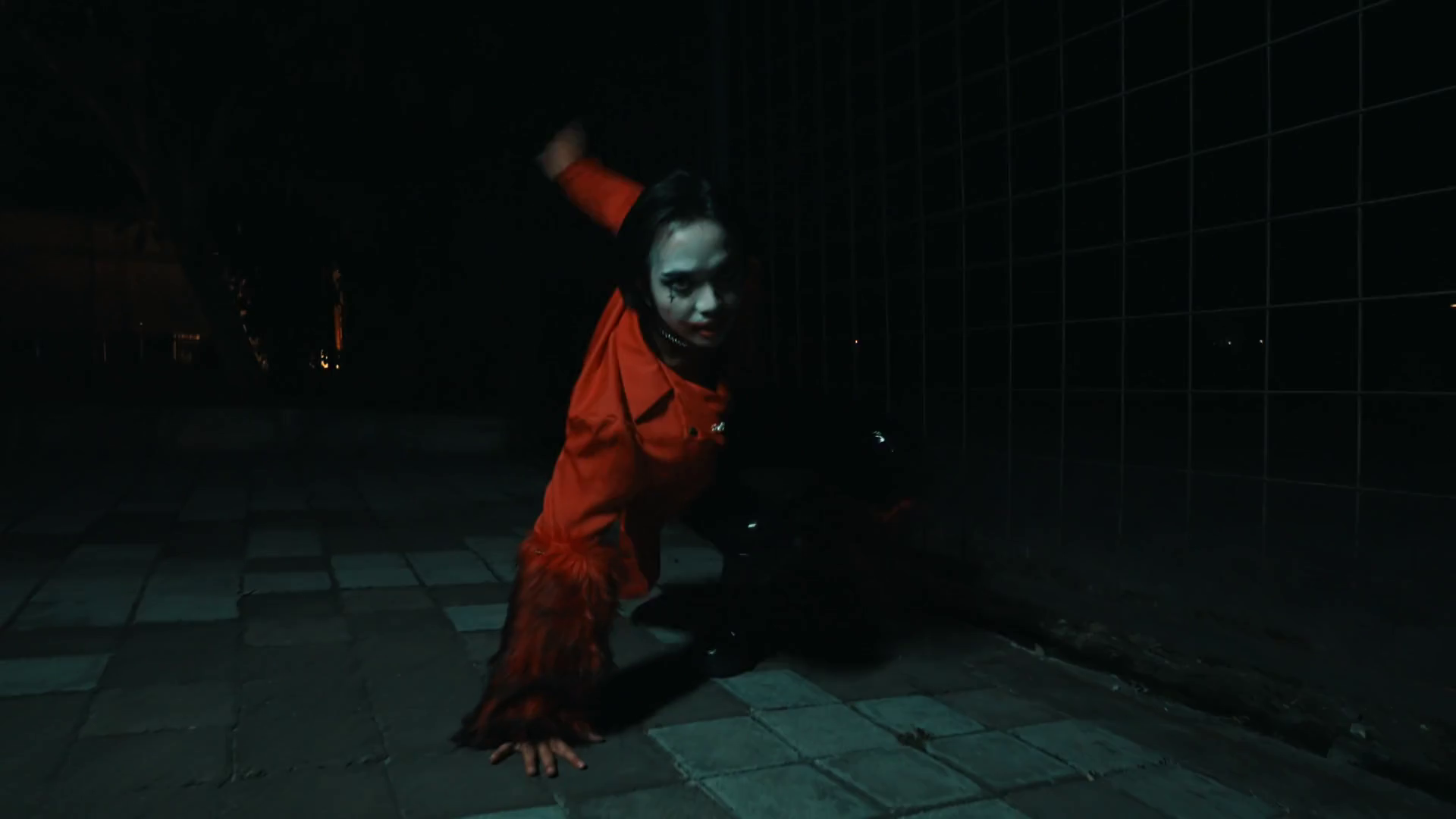 A Man In Creepy Clown Makeup Dances Poses Stock Footage SBV-348808439 ...