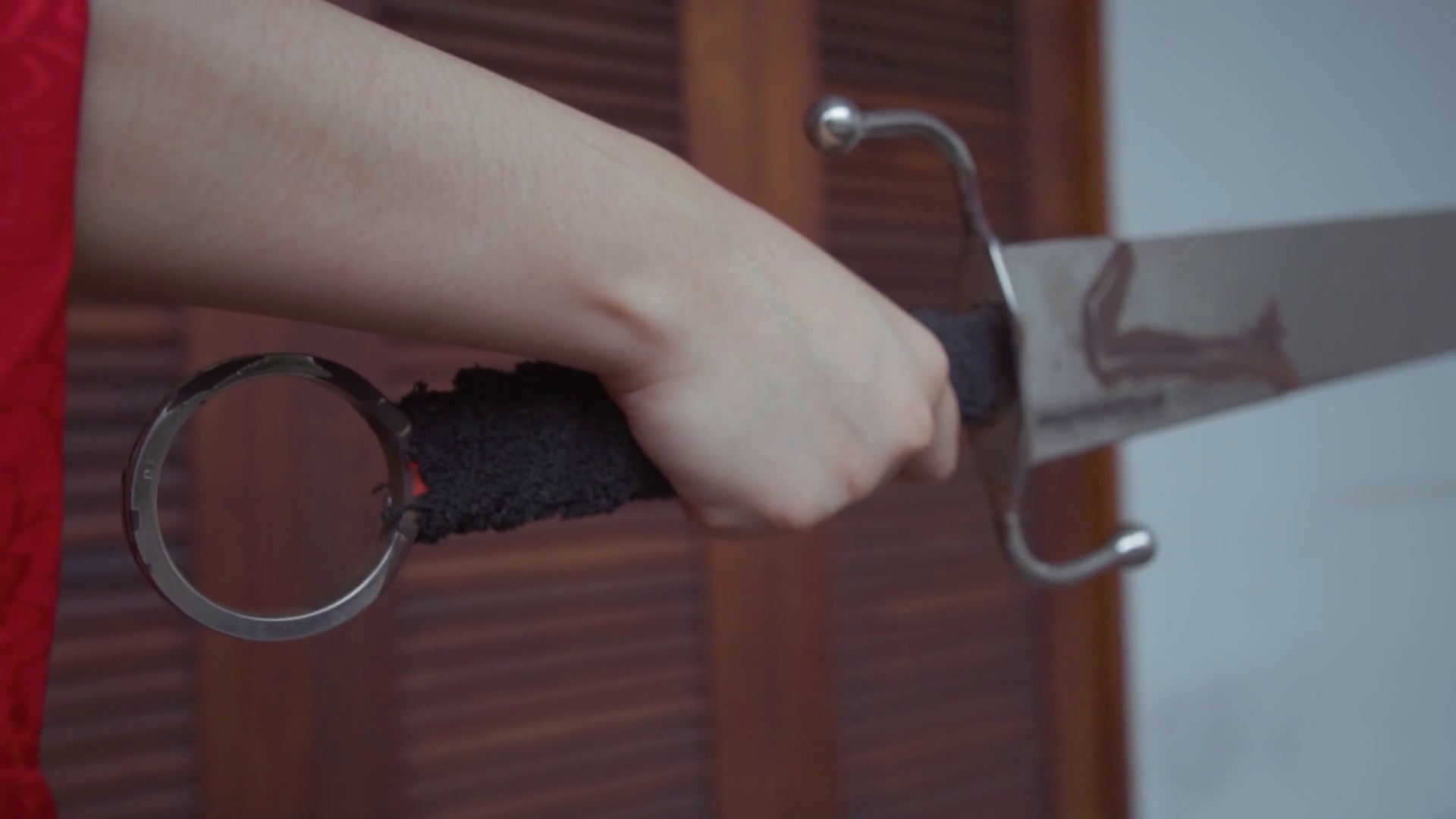 An Asian Woman Training With Sword Wearing Stock Footage SBV-347765677 ...
